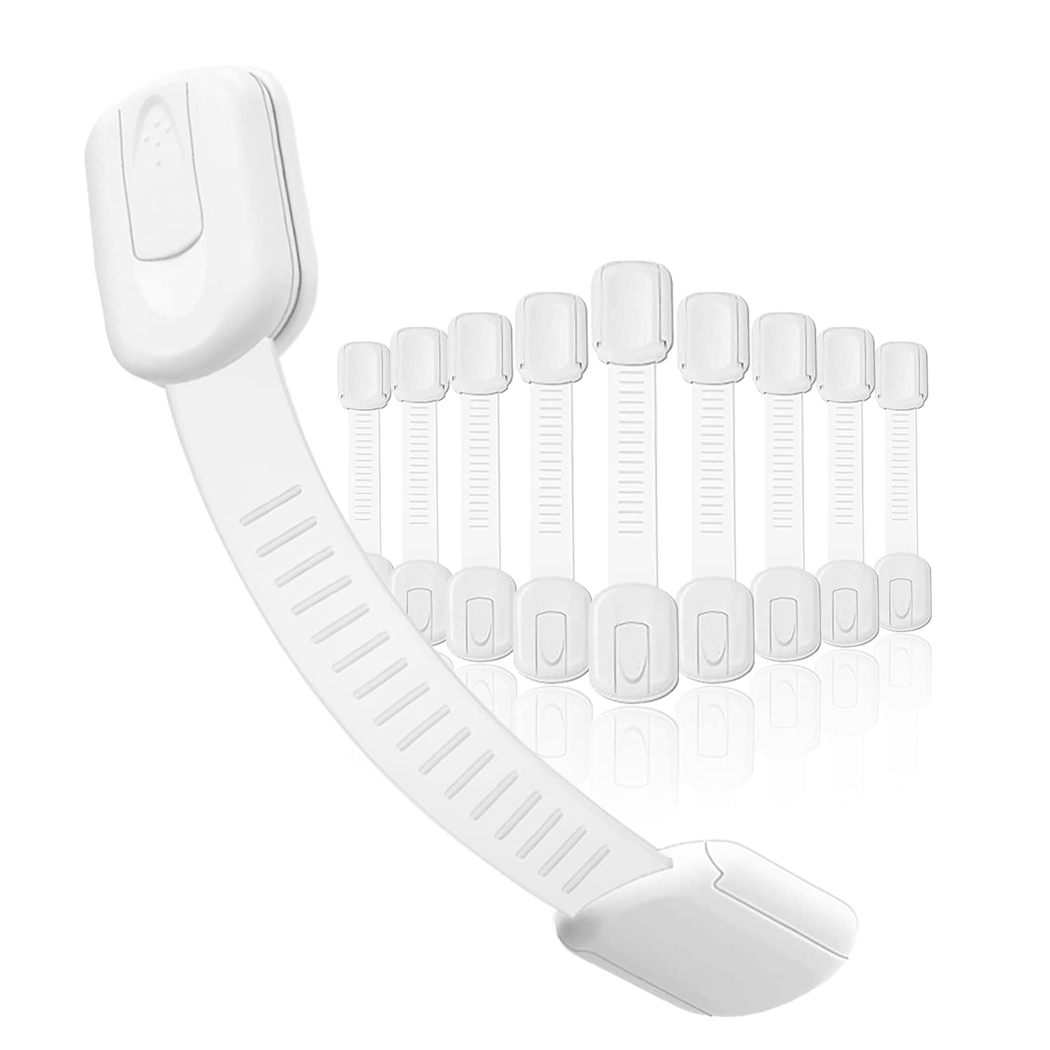 Child Safety Strap Locks (10 Pack) for Fridge, Cabinets, Drawers ...