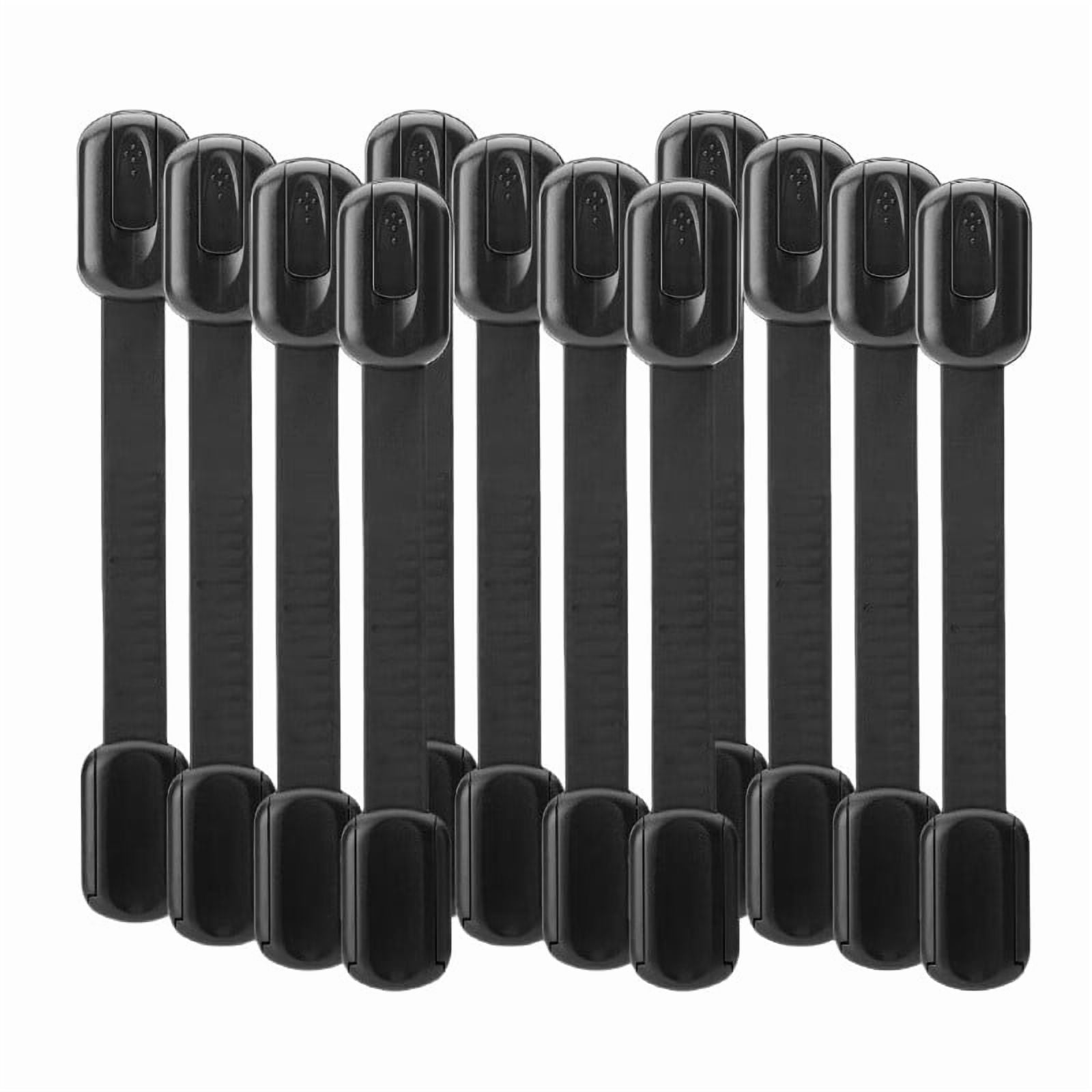 Child Safety Strap Locks, 12 Pack, Black, Baby Cabinet Locks, Toilet ...
