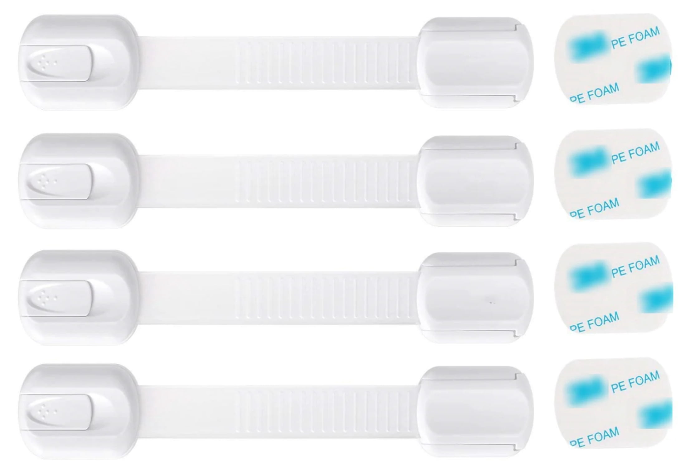 Child Safety Strap Locks (4 Pack) Baby Proofing Latches Drawer, Door ...