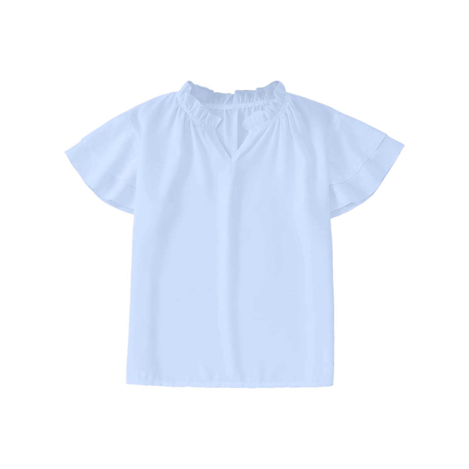 Child School Girls Boys T-Shirt Sky Blue Shirts for Girls Trendy Summer Tops for Teens Kids ...