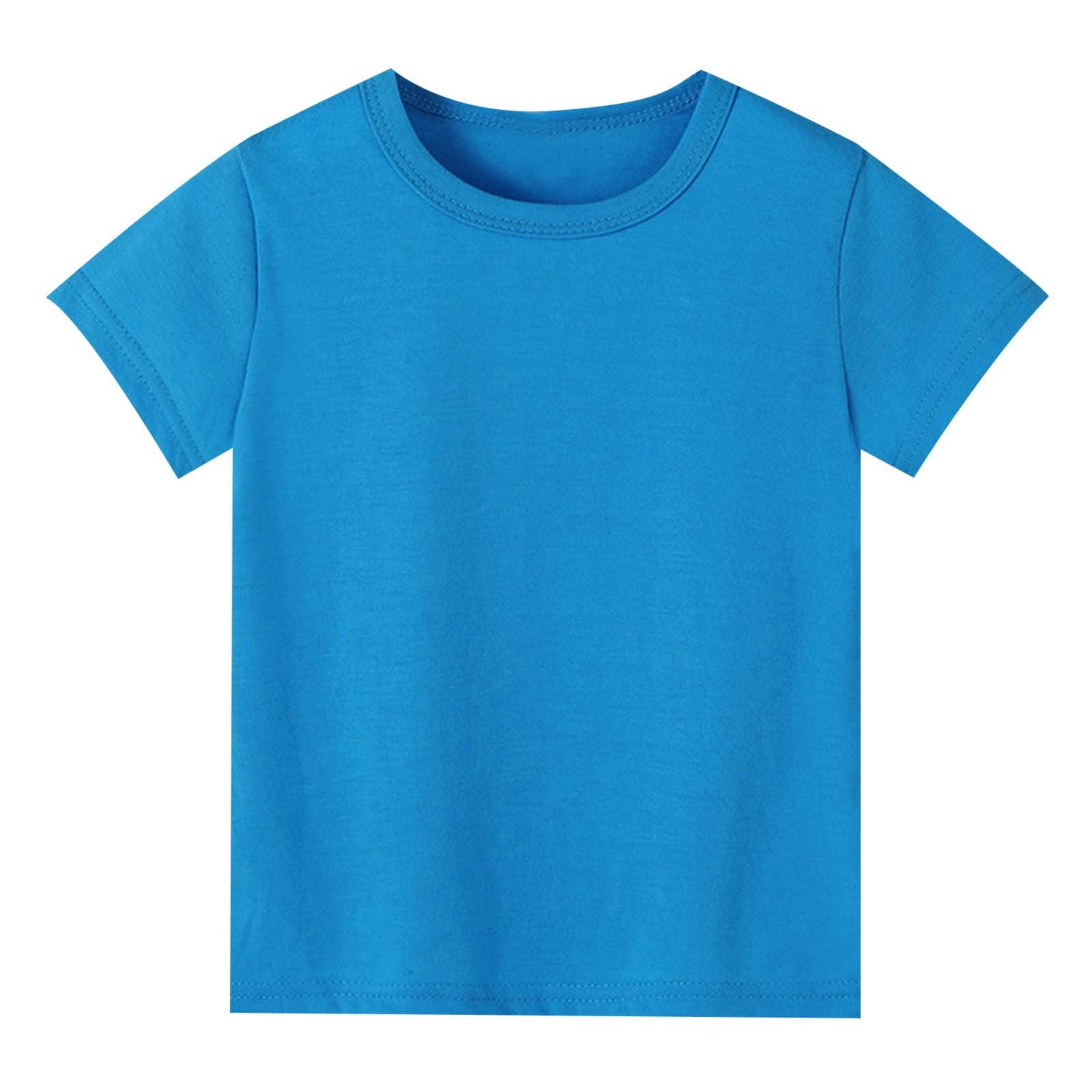 Child Shirts for Girls Sky Blue Short Sleeve Shirts for Girls Casual ...