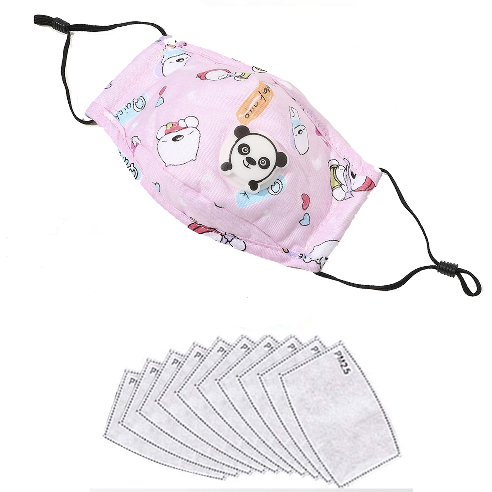 Child Size Cotton Face Covers with Breathing Valve, Wire Nose Bridge ...