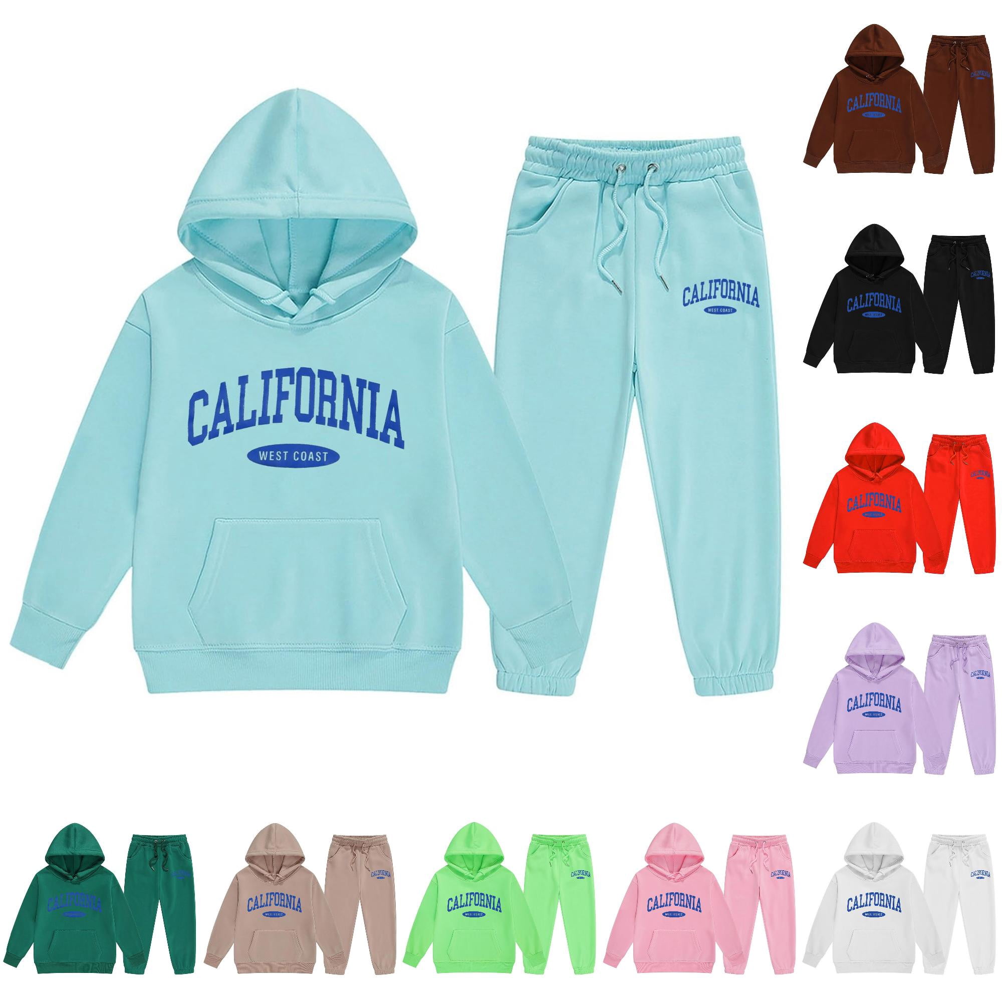 Child Toddler Boys Girls 2 Sweatsuits Graphic Pullover Hoodie Tops and ...