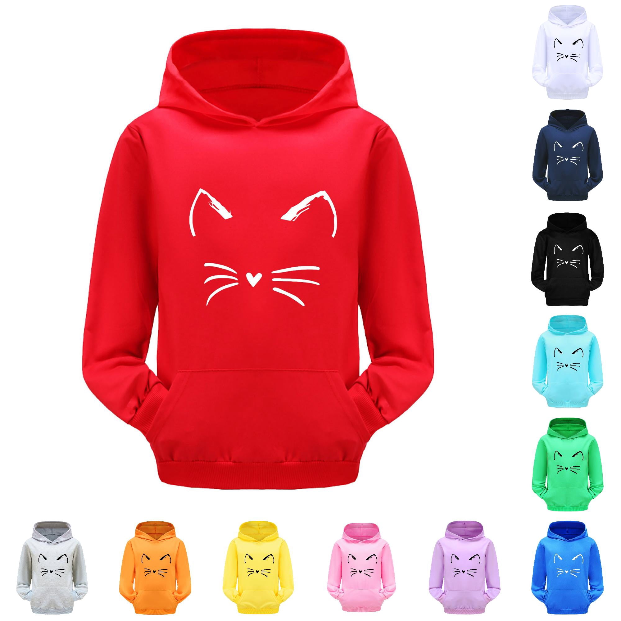 Child Toddler Boys Girls Long Sleeve Cartoon Prints Warm Hoodie ...