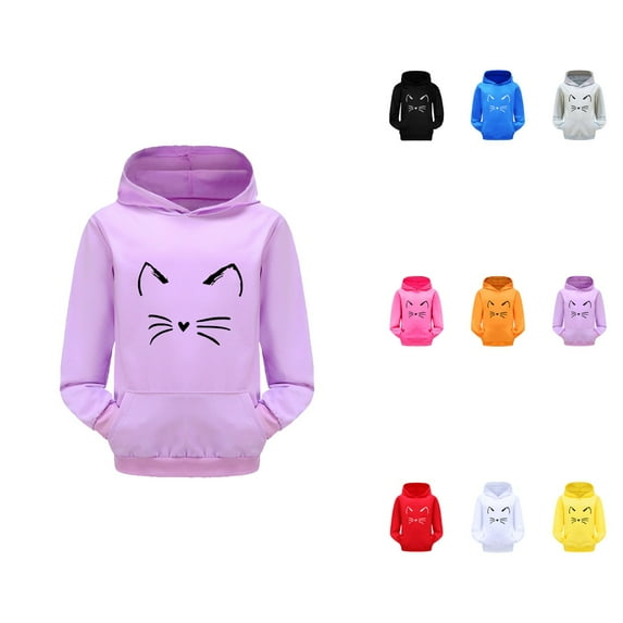 Child Toddler Boys Girls Long Sleeve Cartoon Prints Warm Hoodie ...