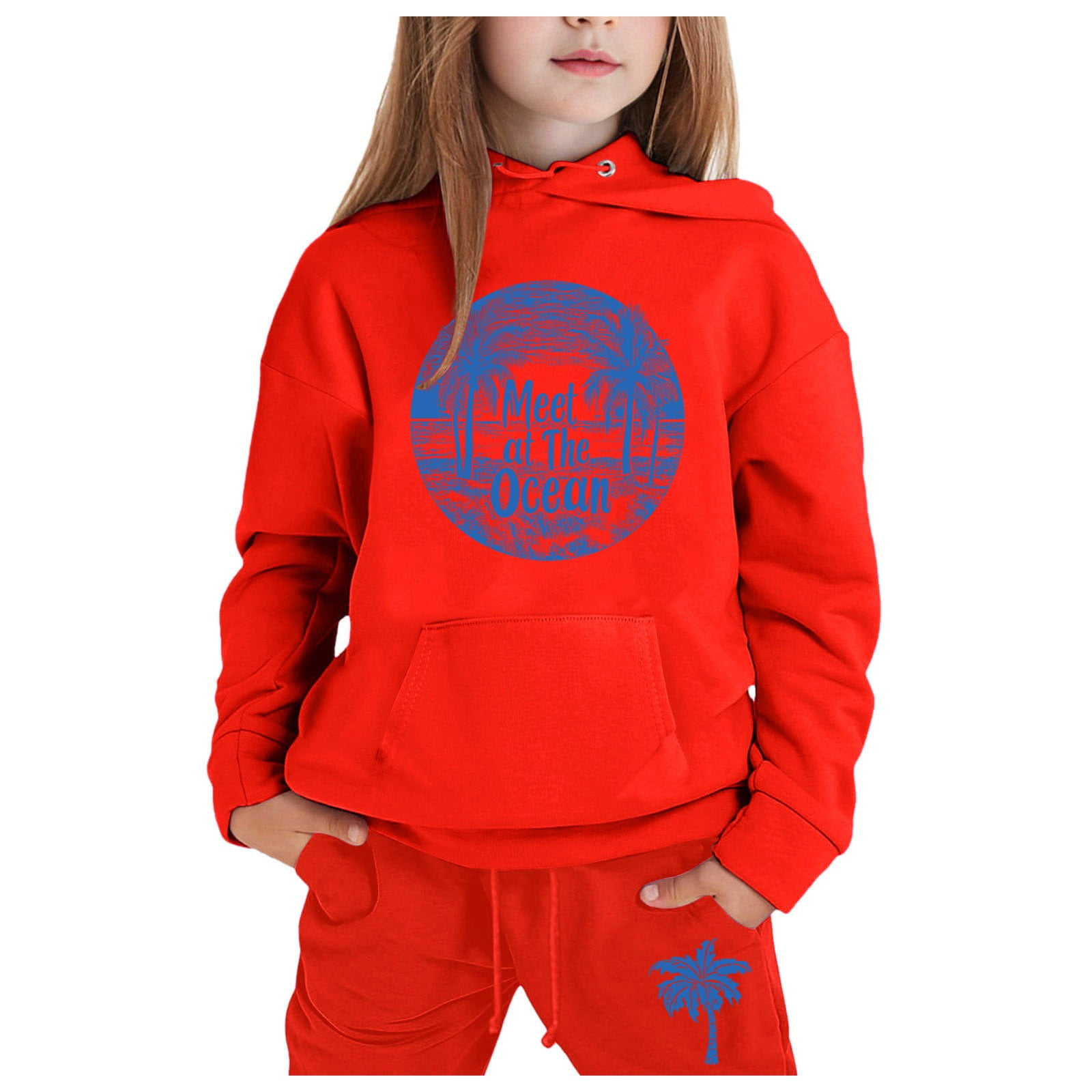 Child Toddler Boys Girls Long Sleeve Solid Warm Hoodie Pullover Tops ...