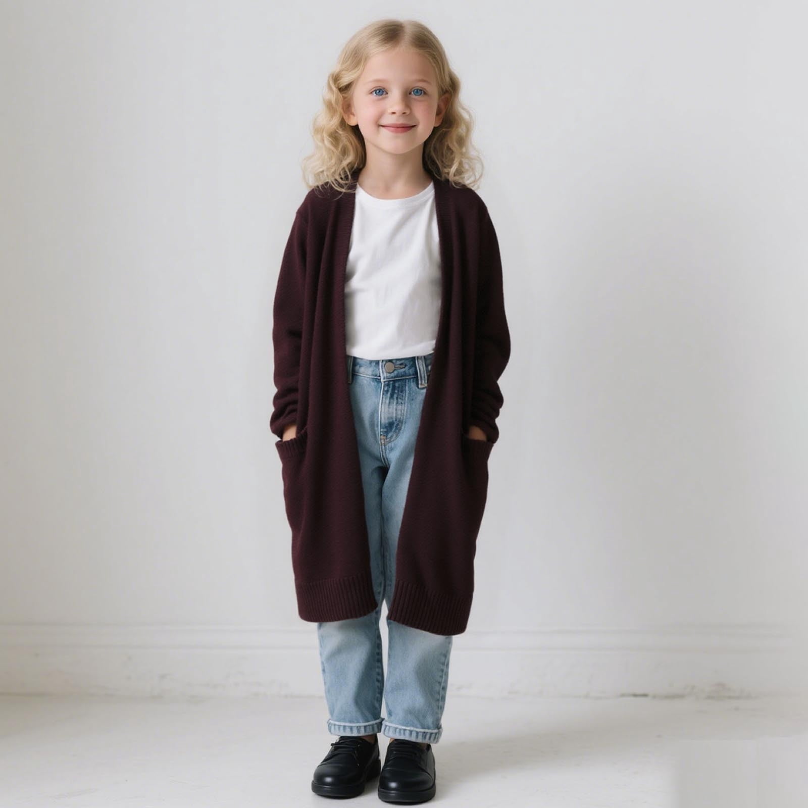 Child Toddler Girls Long Sleeve Cardigan Coat Jacket Casual Knitted ...