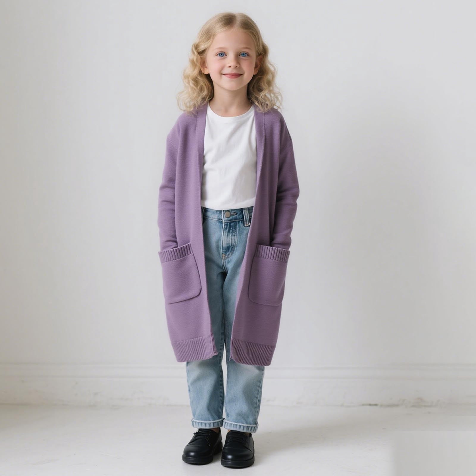 Child Toddler Girls Long Sleeve Cardigan Coat Jacket Casual Knitted ...