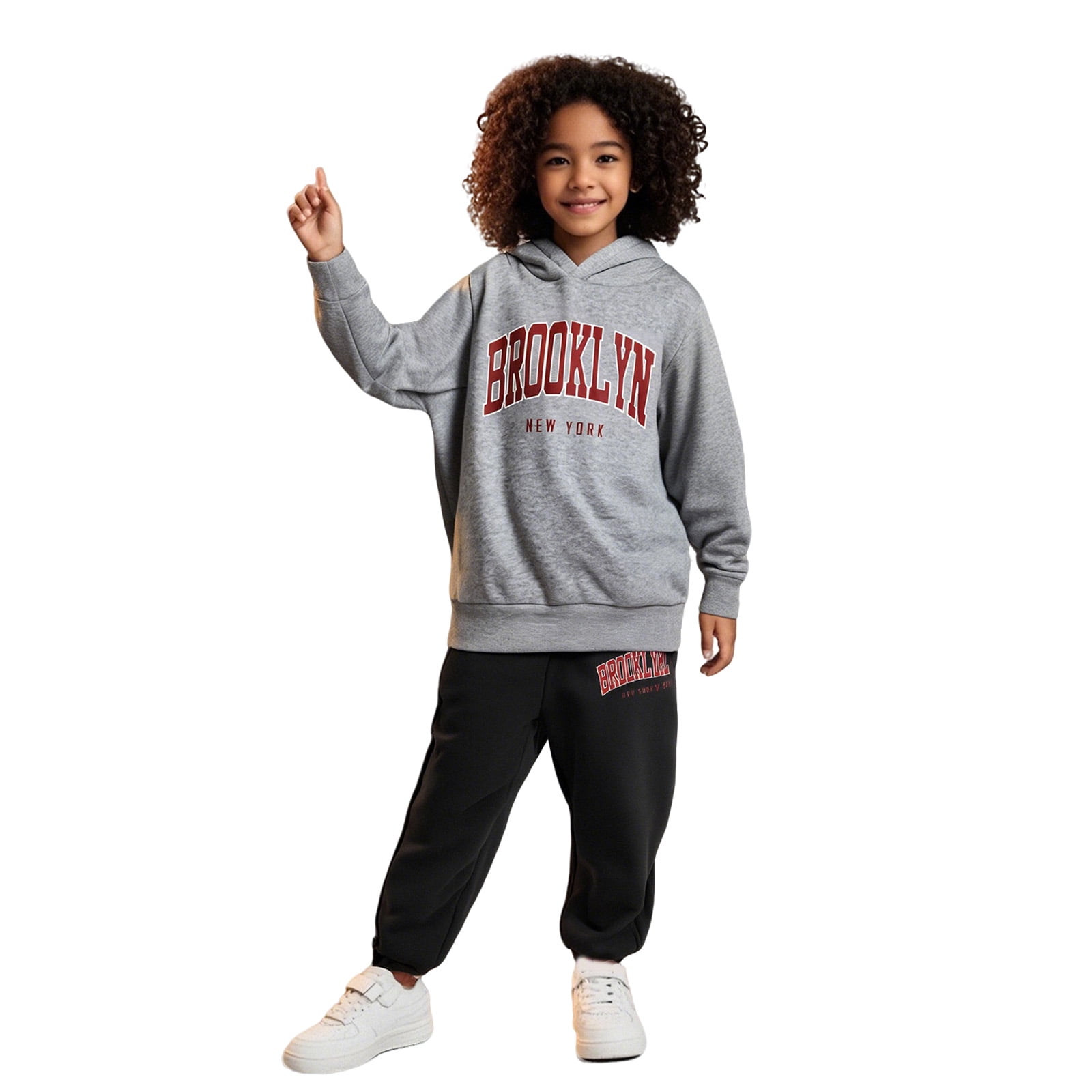 Child Tracksuit Athletic Sweatsuits Sets 2 Piece Long Sleeve Dark Gray ...