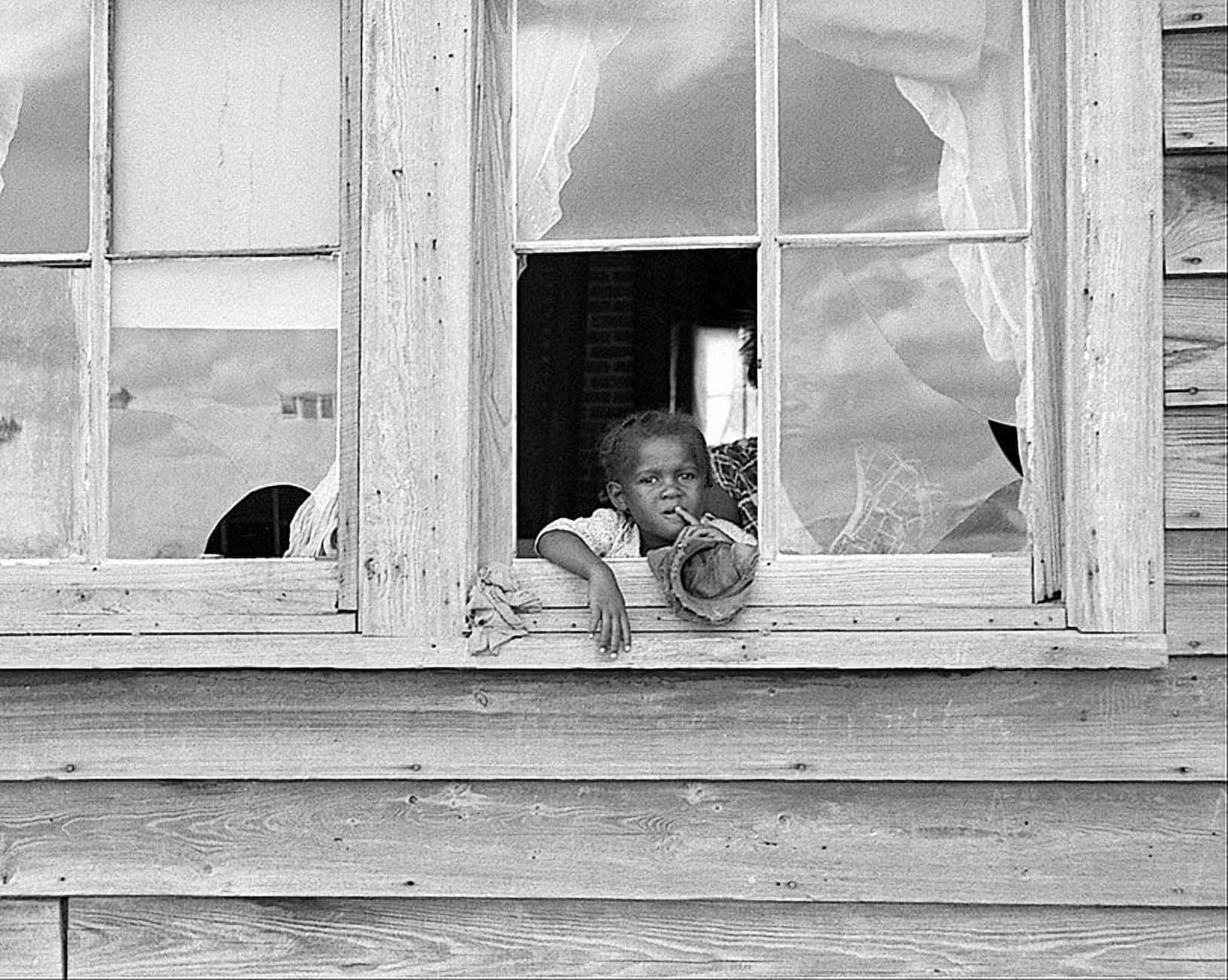 Child of a Sharecropper Looking Out a Window Style - A - 12x18 Inch ...