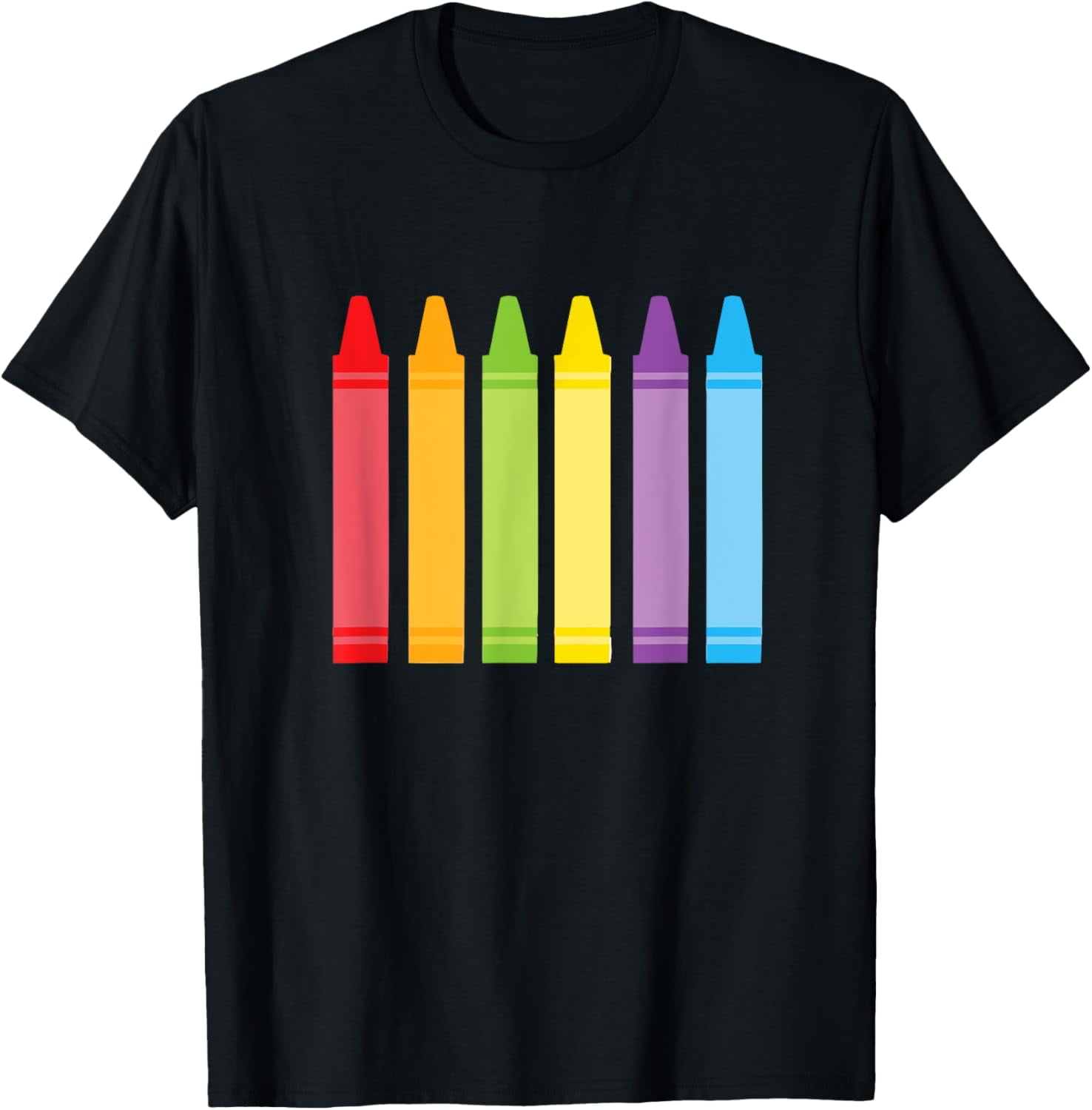 Child's Colorful Crayon Art Kid's Hobby Adult Fun T-Shirt T-Shirt ...