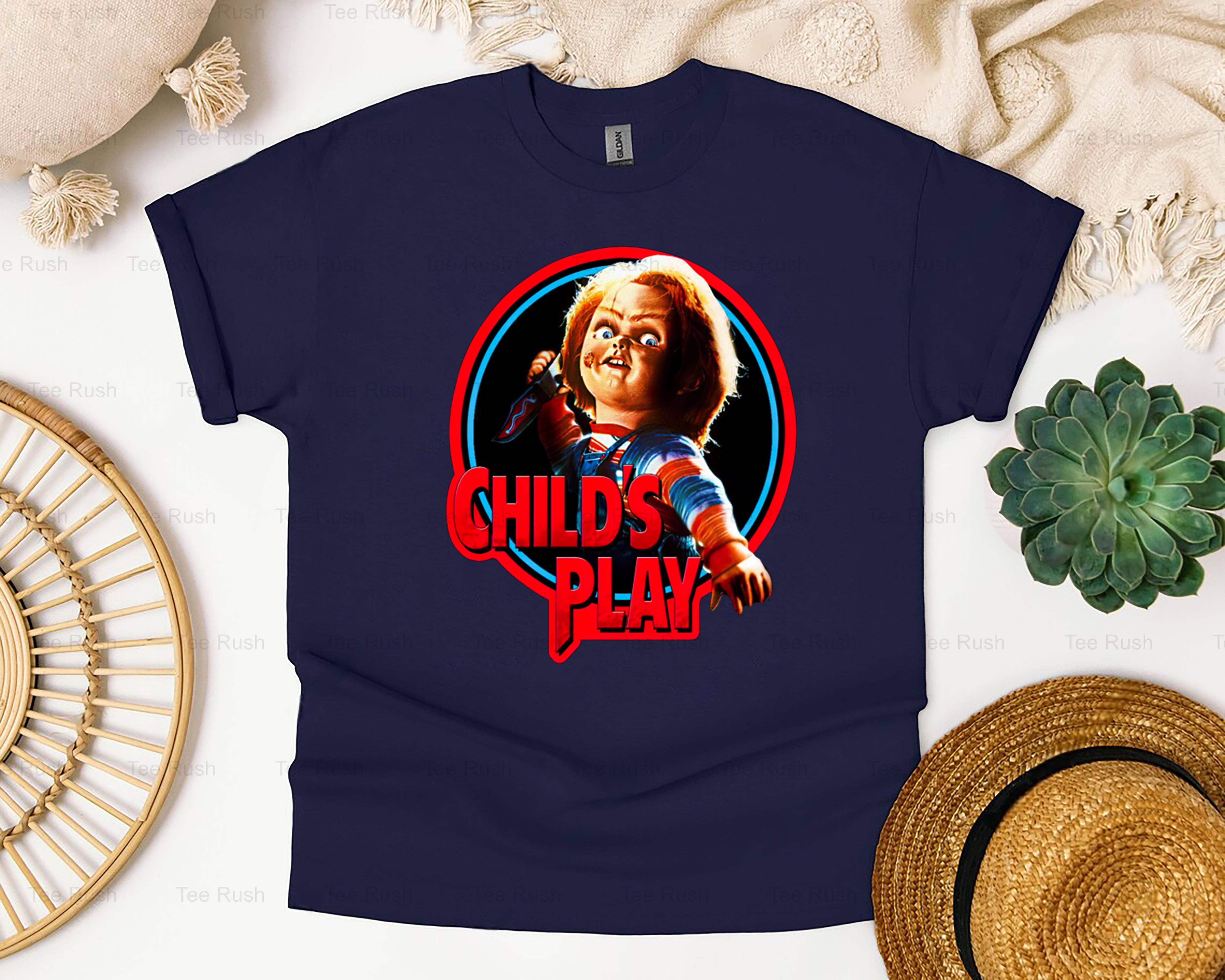 Child's Play Chucky Horror Movie Slasher Doll Killer Friends,T-Shirt ...