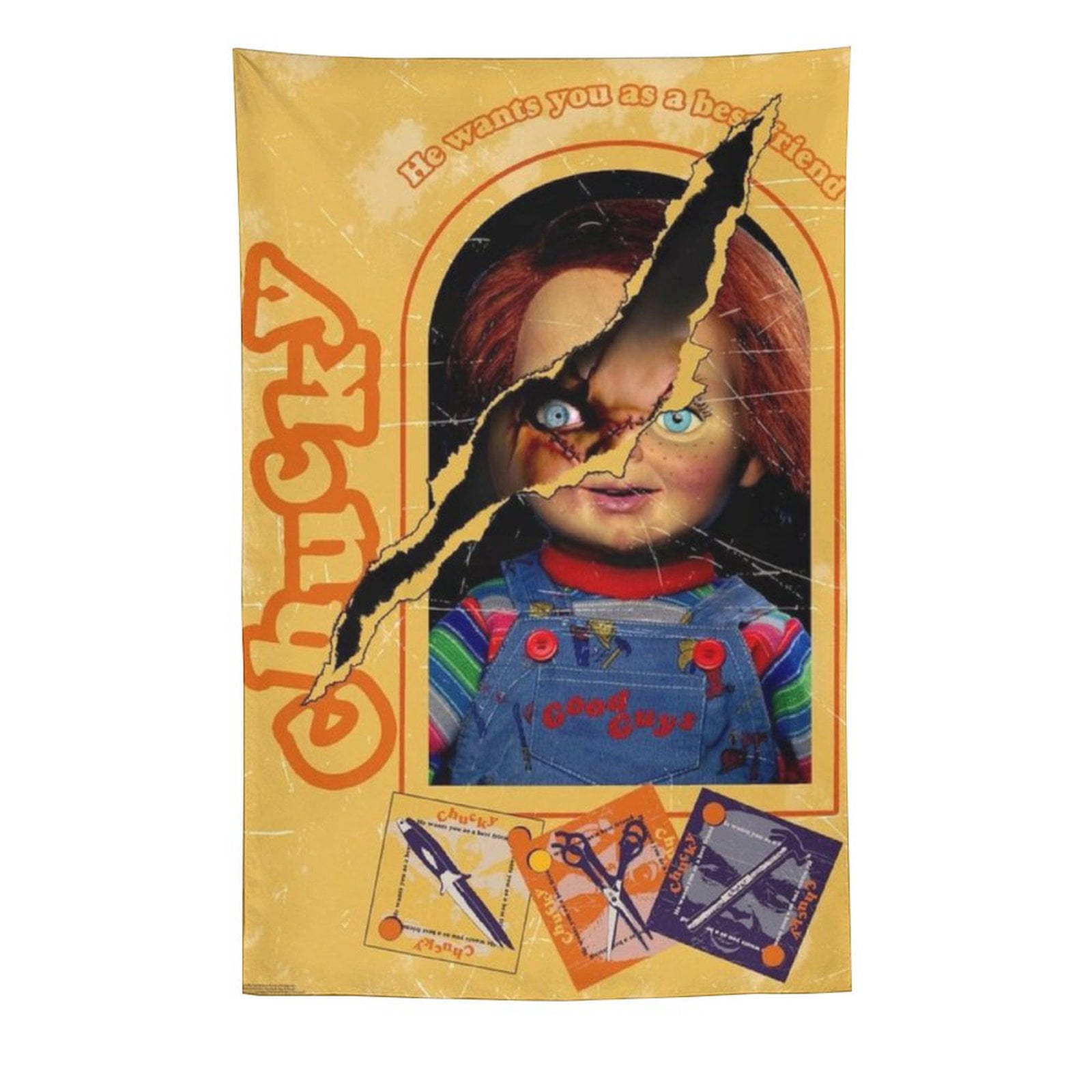 Child's Play Chucky Tapestry for Bedroom Indoor Outdoor Wall Art ...