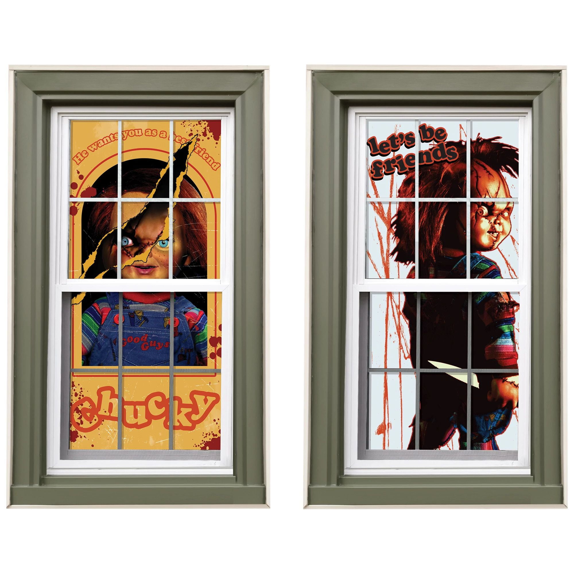 Amscan Child's Play Chucky Window Paper Silhouettes, 32.5 x 16.75 ...