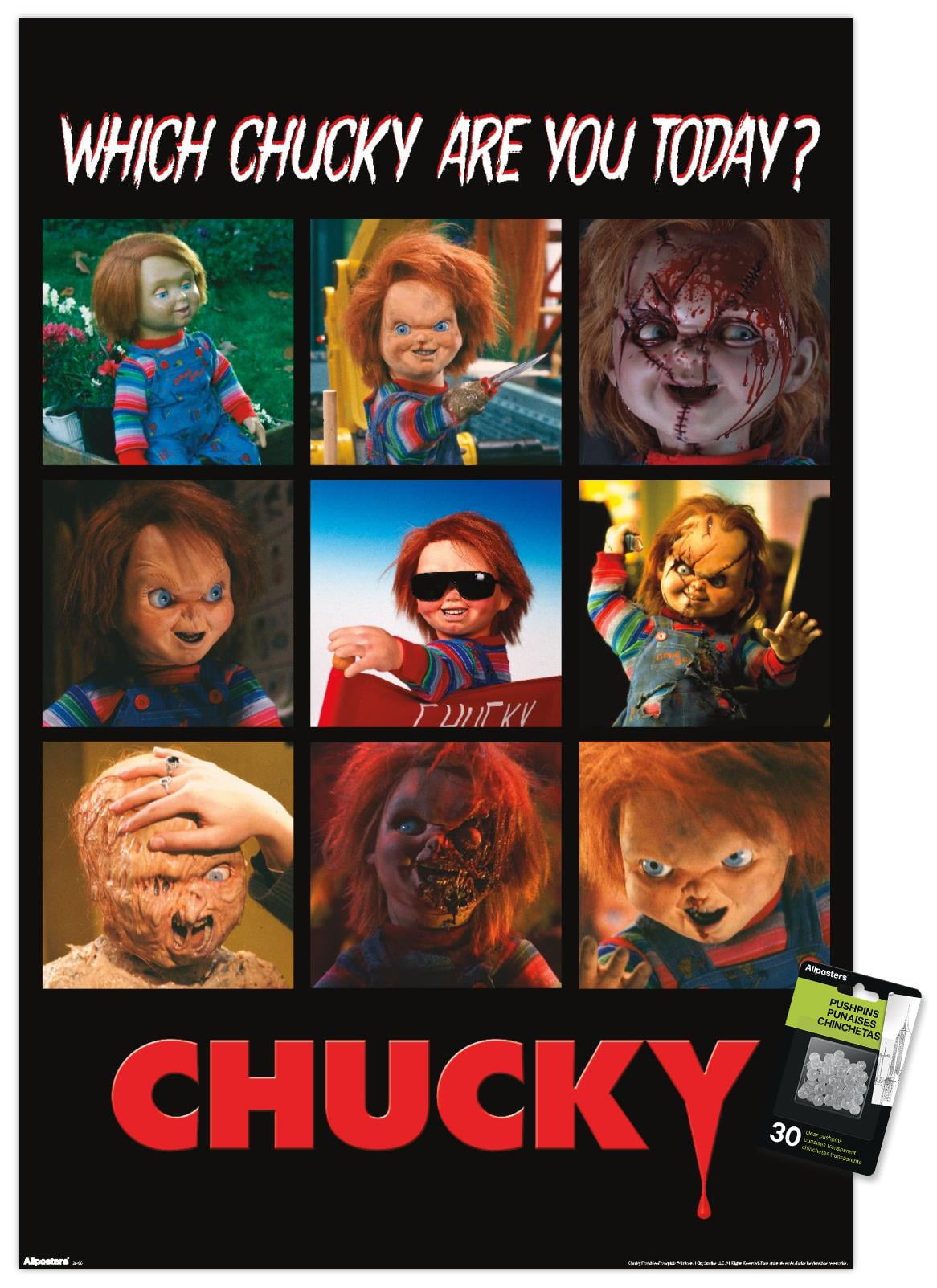 Child's Play - Which Chucky Are You Today Wall Poster with Pushpins, 22 ...