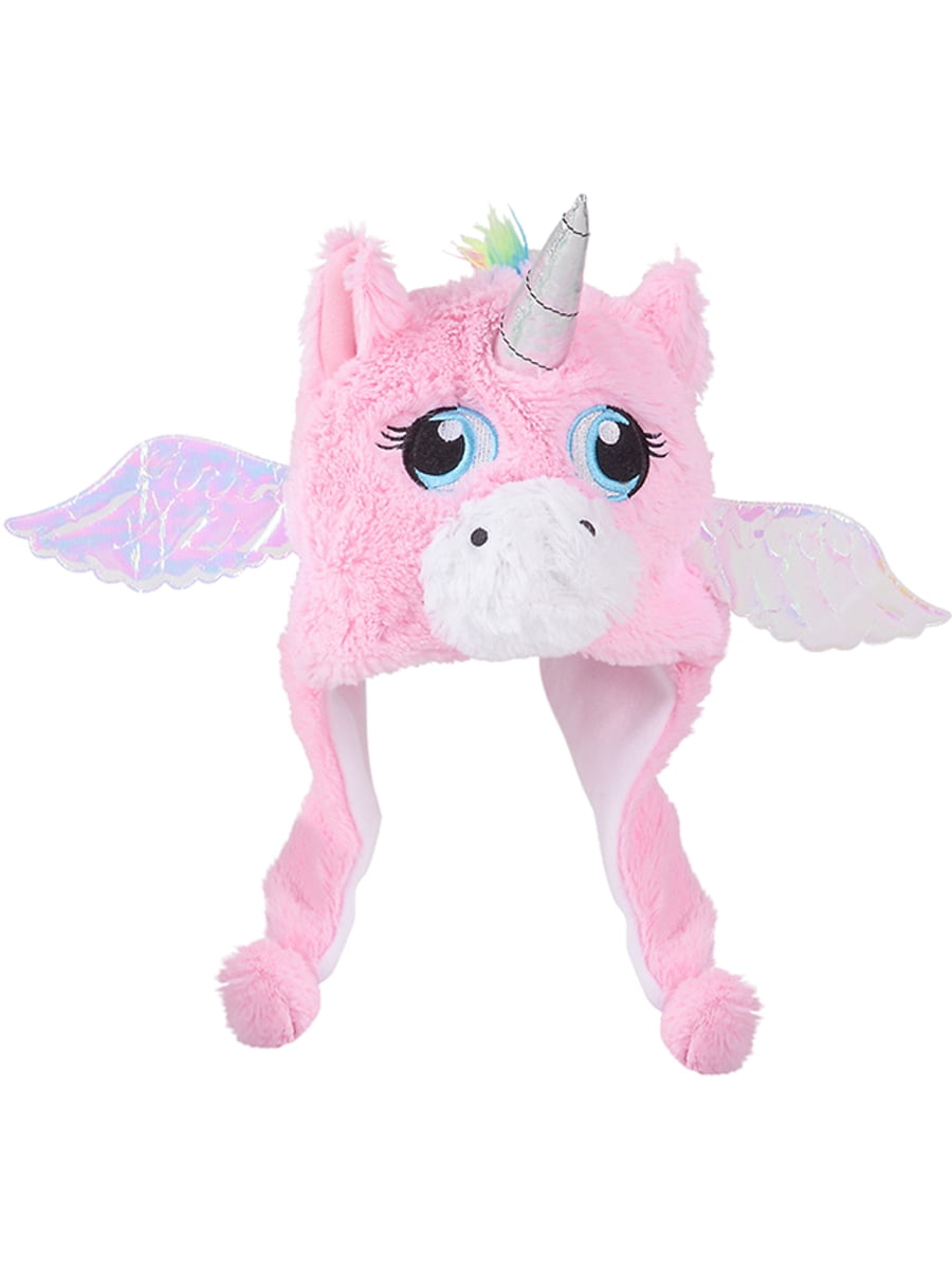 Child's Plush Pink Mythical Flying Unicorn Hat Costume Accessory ...