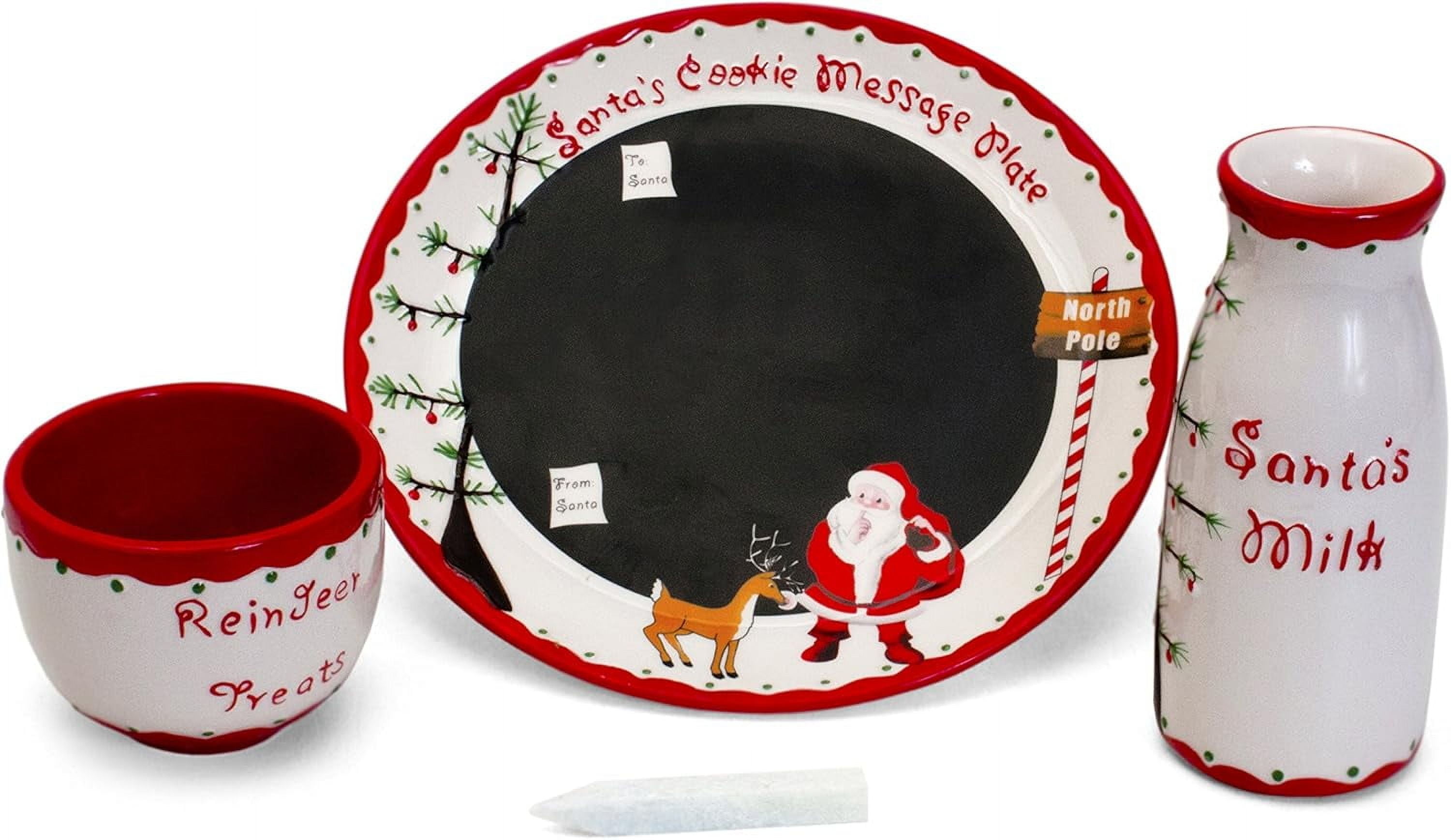 Child to Cherish Santa's Message Plate Set, Santa Cookie Plate, Santa ...