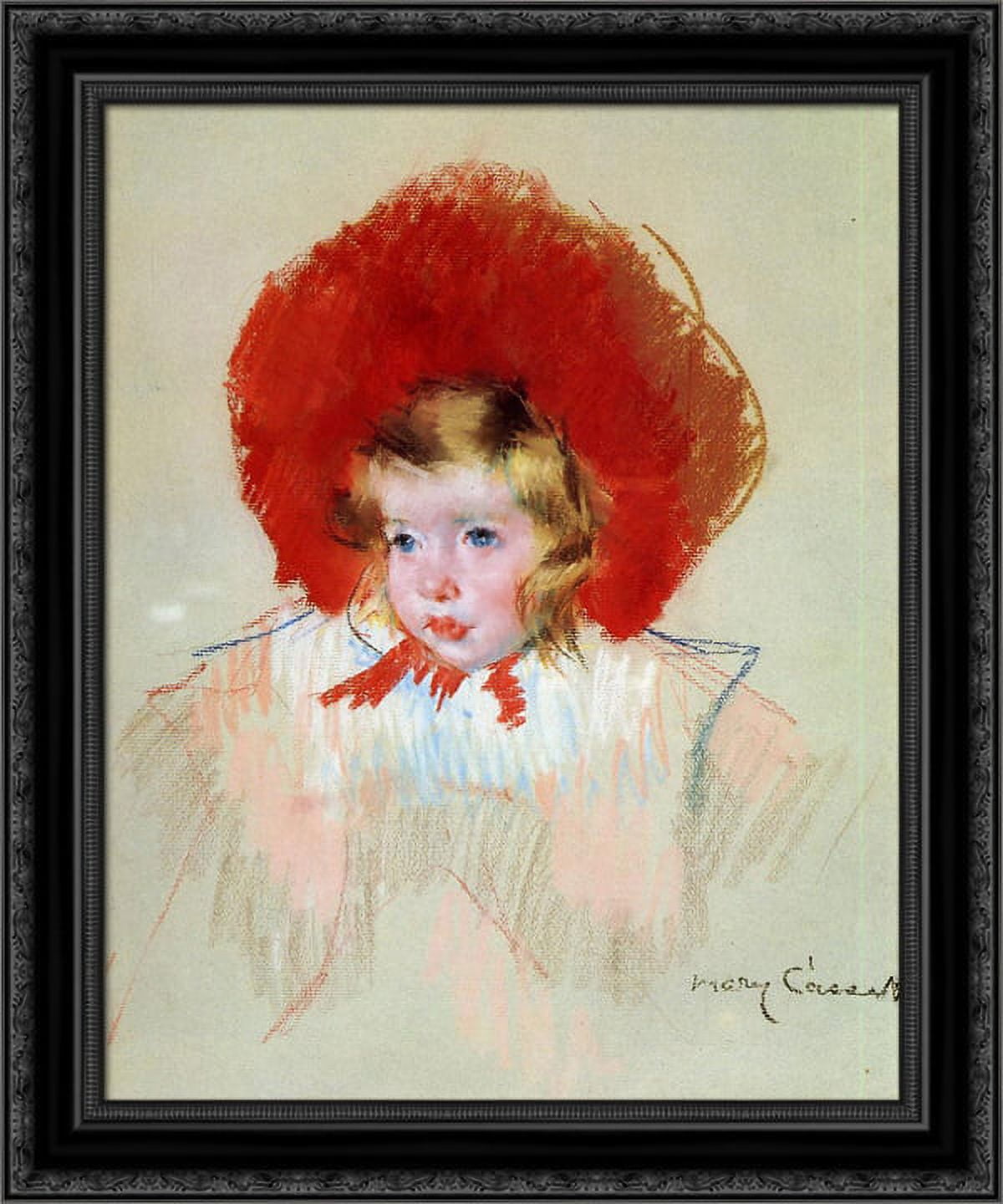 Child with Red Hat 20x23 Black Ornate Wood Framed Canvas Art by Cassatt ...