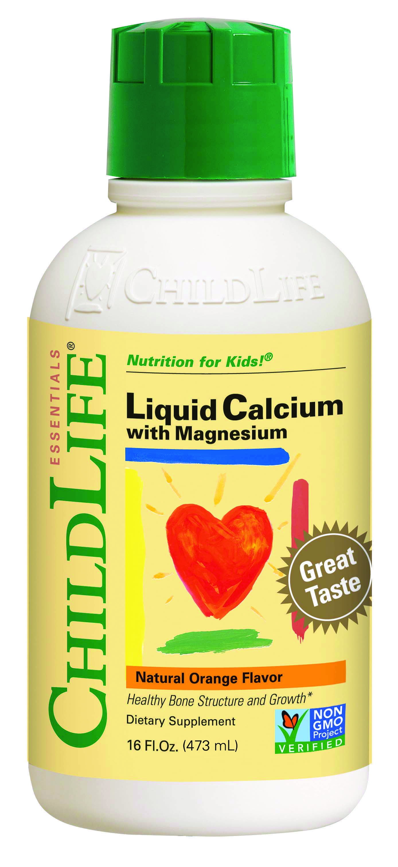 ChildLife Essentials Liquid Calcium Magnesium, 16 Fl Oz, Bone Support ...