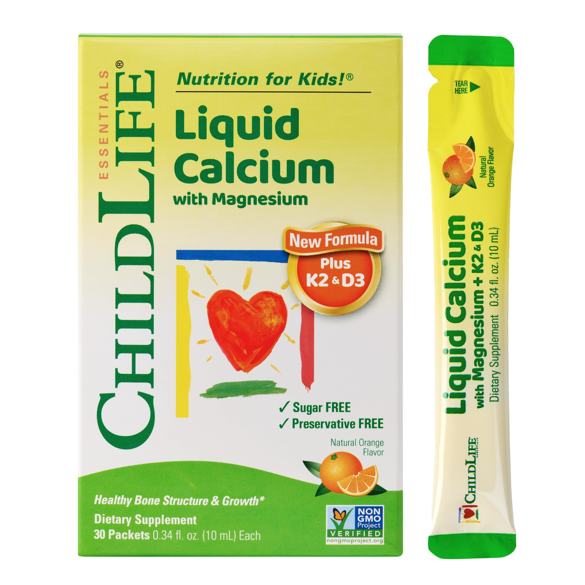 ChildLife Essentials Liquid Calcium Supplement for Kids Single Serve ...