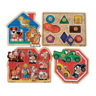 Childcraft Big Jumbo Knob Puzzles, 3 to 8 Pieces Each, Set of 4 ...