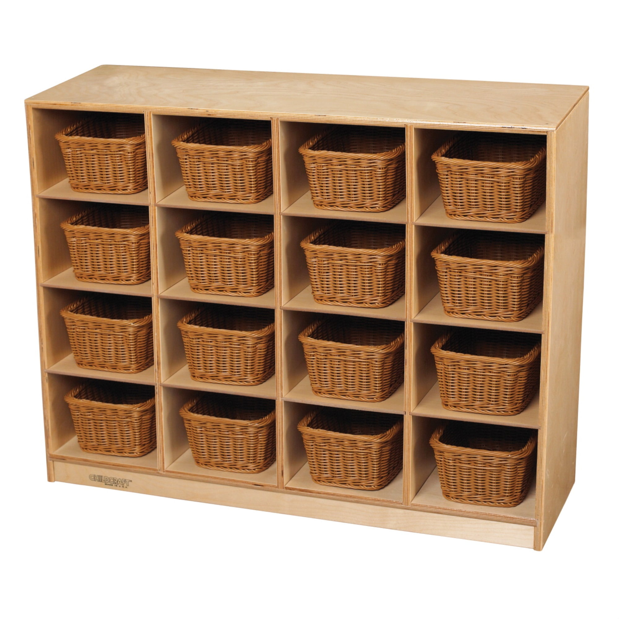 Childcraft Cubby Storage Unit, 16 Baskets, 38-3/8 x 13 x 30 Inches ...