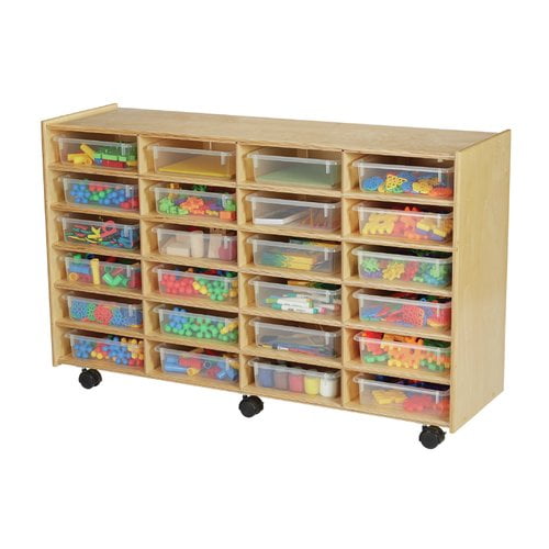 Childcraft Mobile 24 Compartment Cubby with Trays - Walmart.com