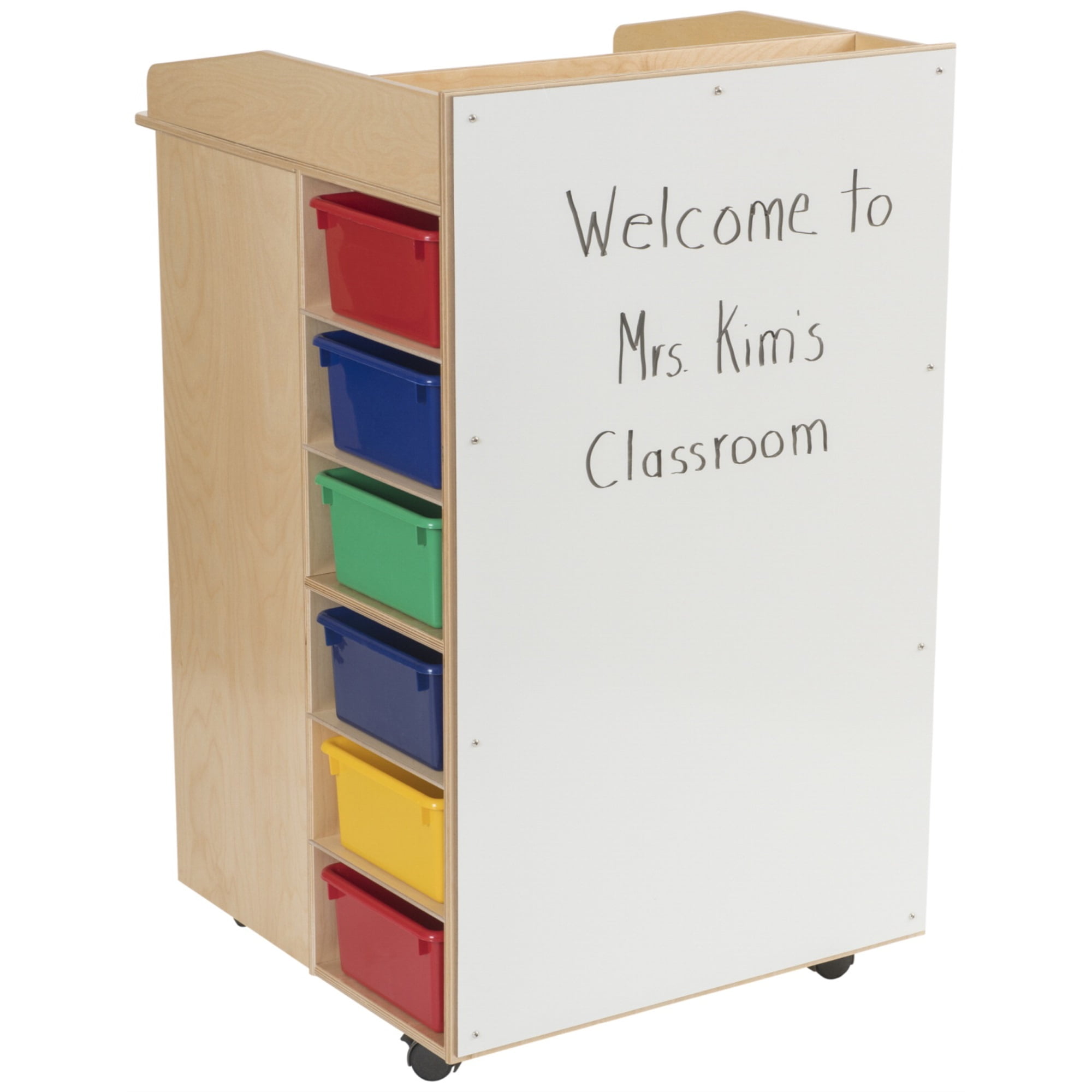 Childcraft Mobile AV Podium with Colored, 27-1/2 x 29-1/8 x 46-1/8 ...