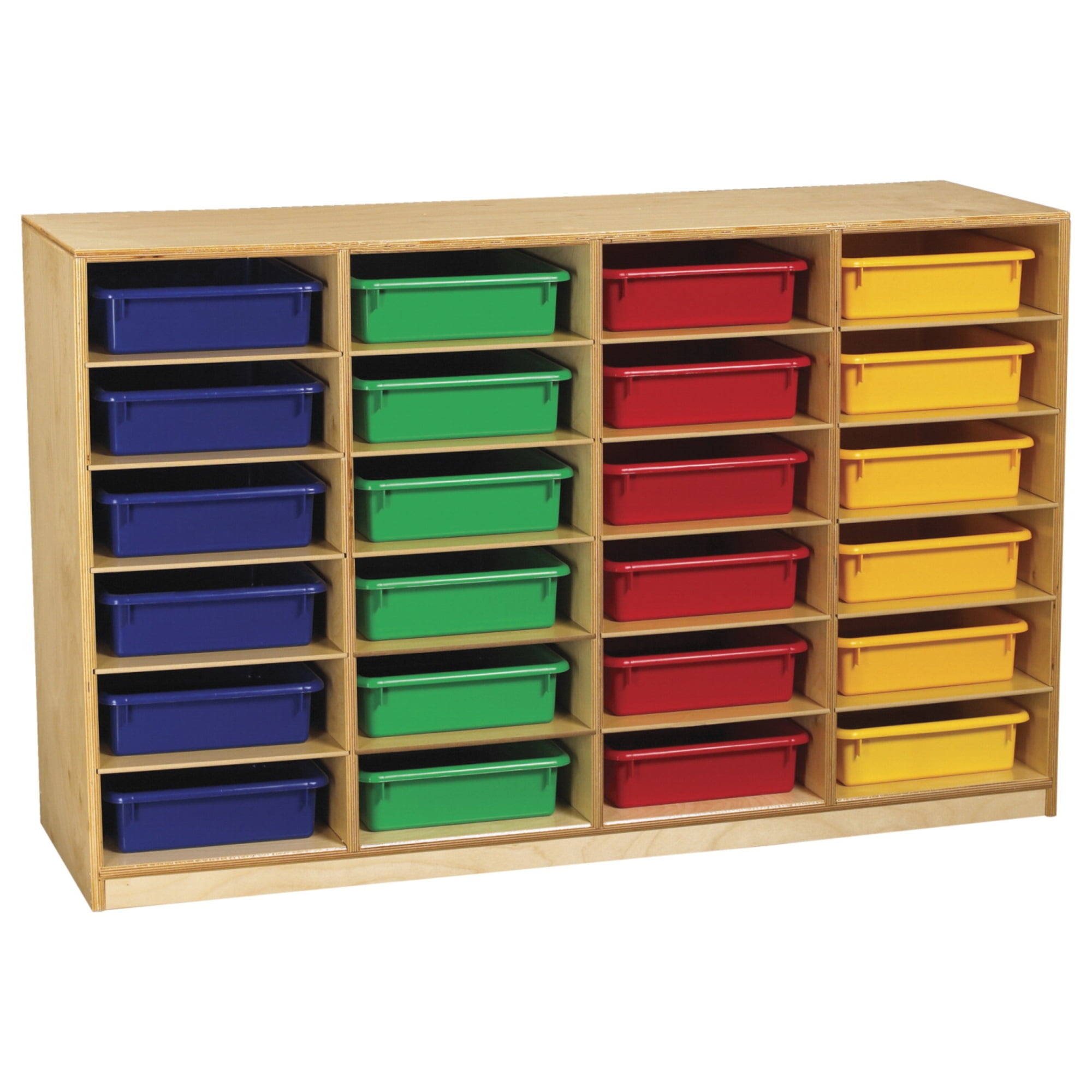Childcraft Mobile Cubby Unit, 24 Assorted Color Trays, 47-3/4 x 14-1/4 ...