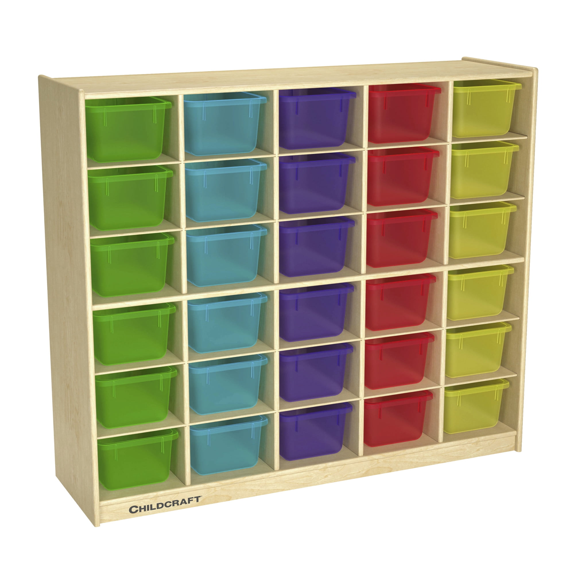 Childcraft Mobile Cubby Unit, 30 Translucent Color Trays, 47-3/4 x 14-1 ...