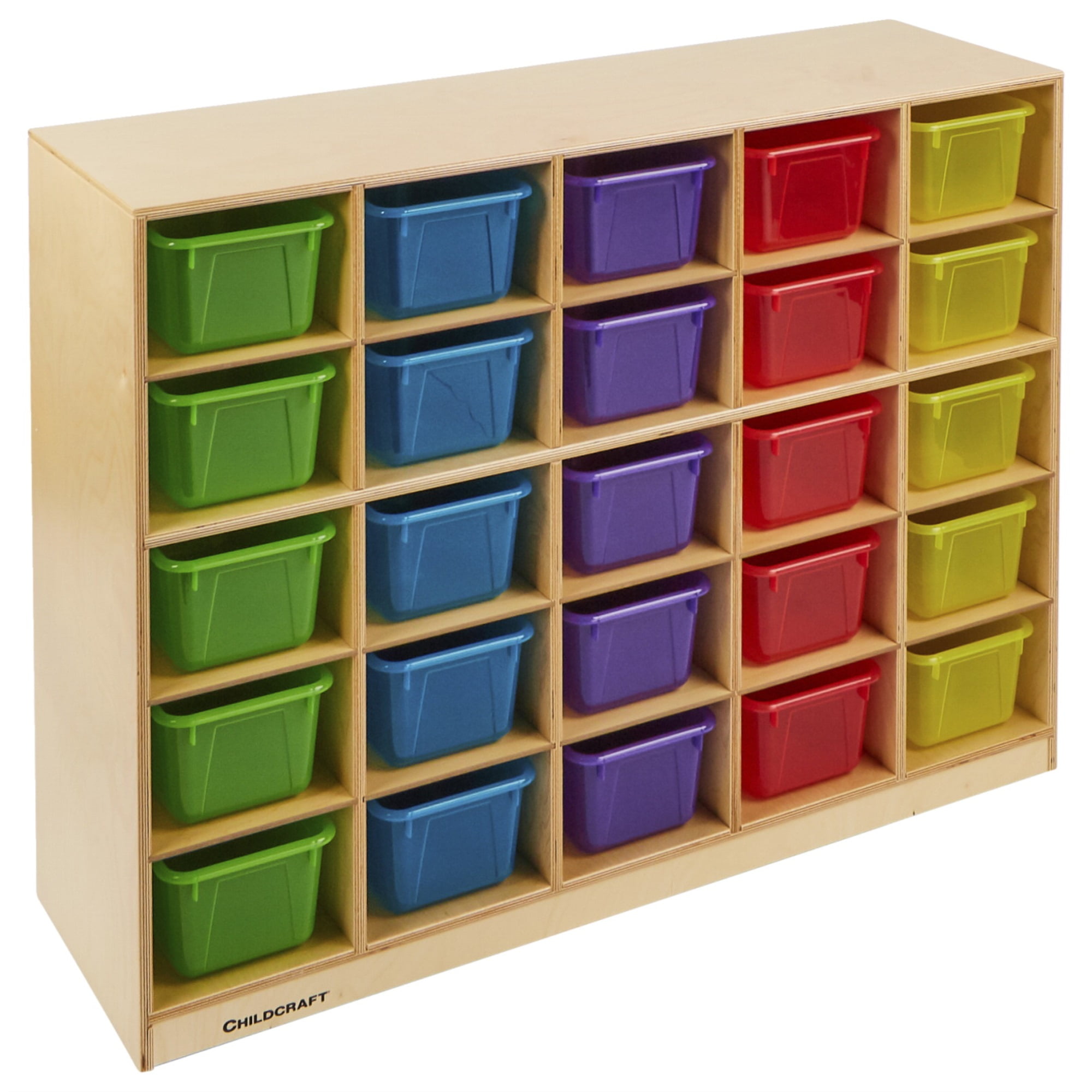 Childcraft Mobile Cubby with 25 Translucent Color Trays, 47-3/4 W x 13 ...