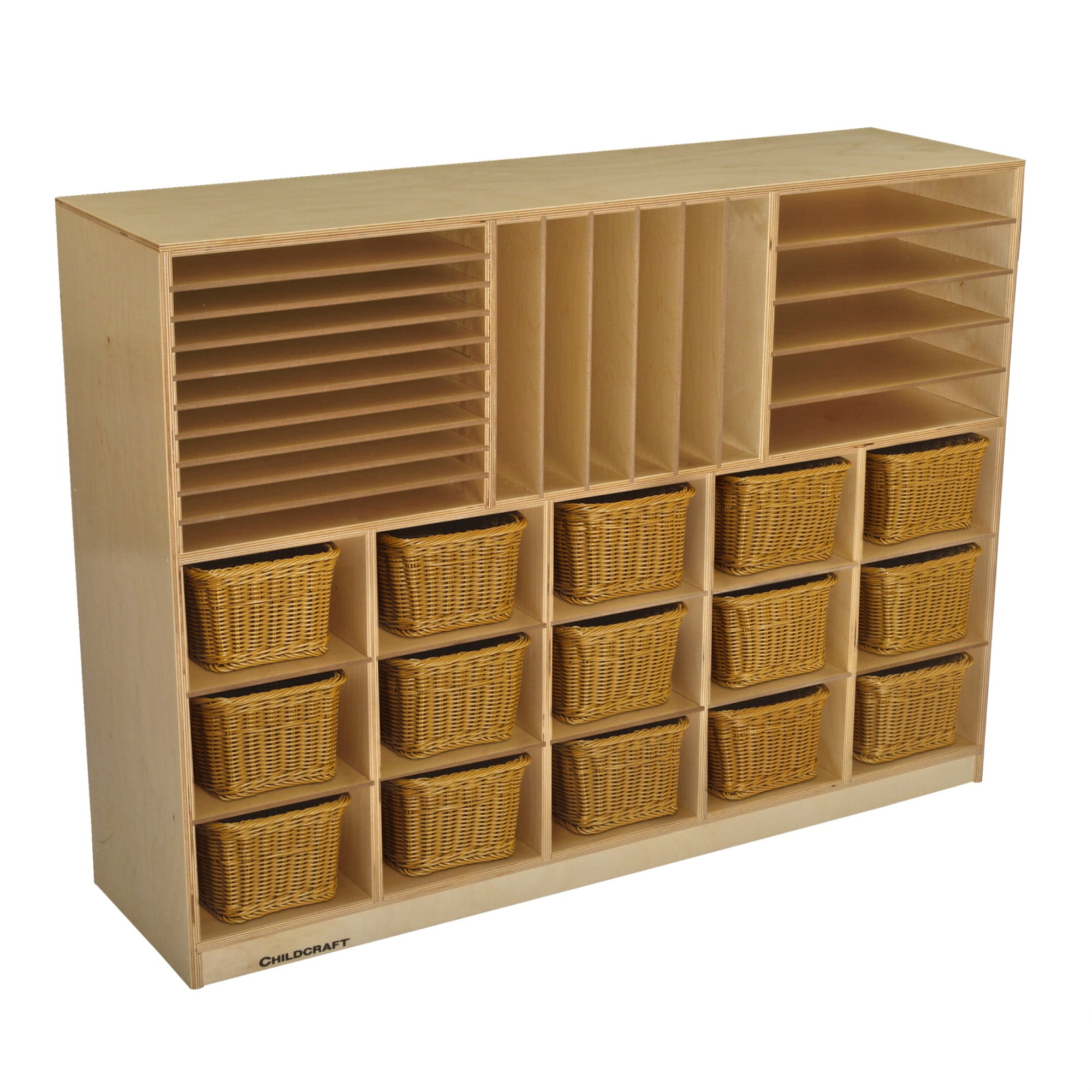 Childcraft Mobile Small Tray Portfolio Center, 15 Baskets, 47-3/4 x 13 ...