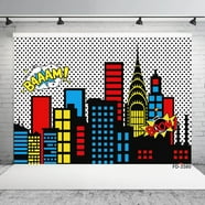 6x4FT Super Hero Party Backdrop Superhero Party Decorations Supplies ...