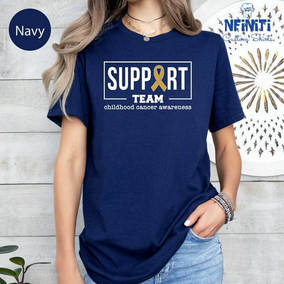 Childhood Cancer Awareness Shirt: Gold Ribbon Support Team Tee TSHIRT All Size S-5XL - Walmart.com