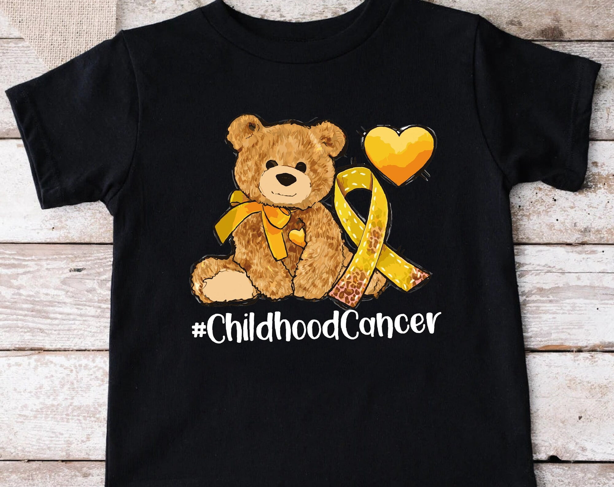 Childhood Cancer Awareness Shirt Yellow Ribbon Tshirt Childhood Cancer ...