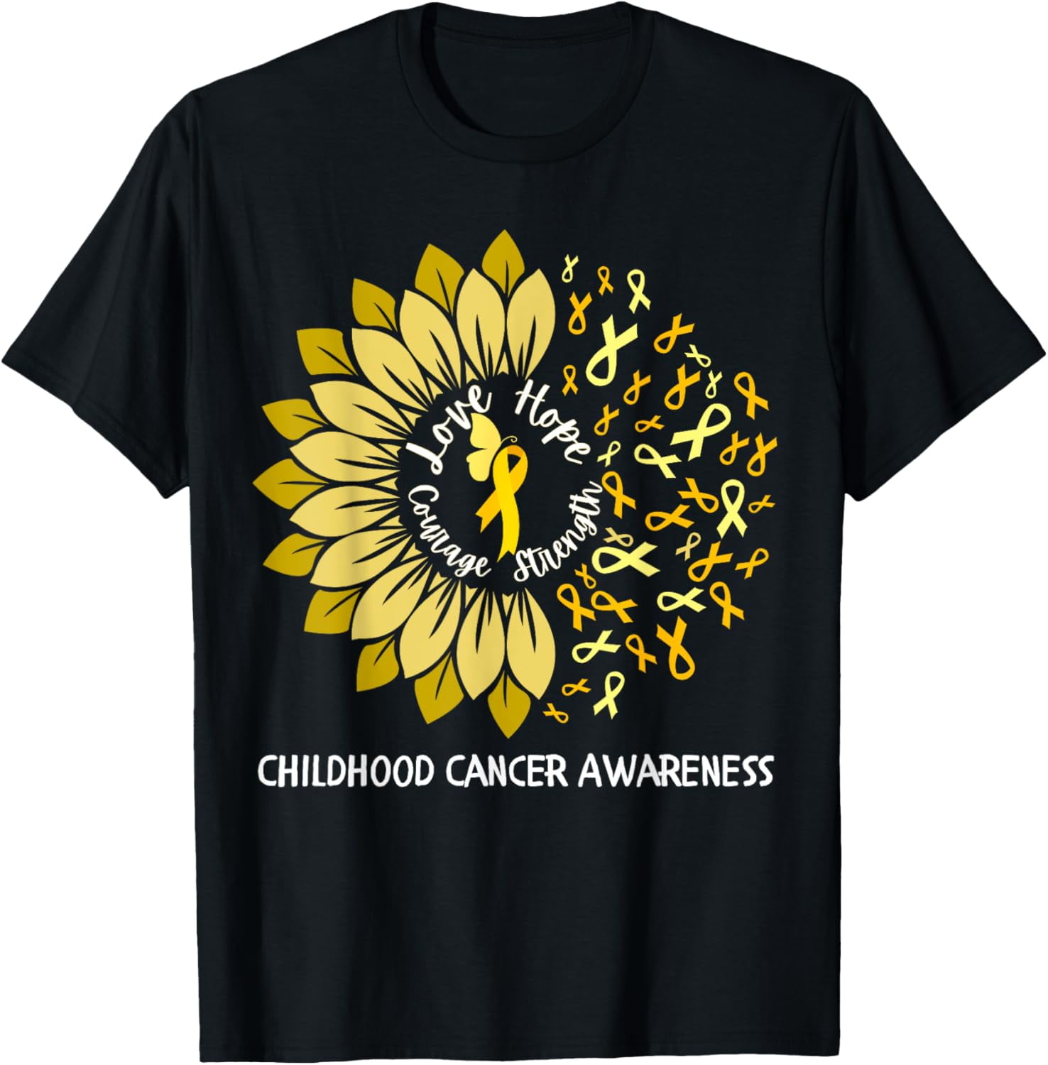 Childhood Cancer Awareness Support Family Childhood Cancer T-Shirt ...