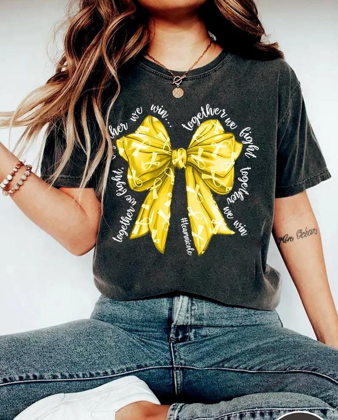 Childhood Cancer Fighter Shirt, Family Cancer Shirt, Yellow Gold ...