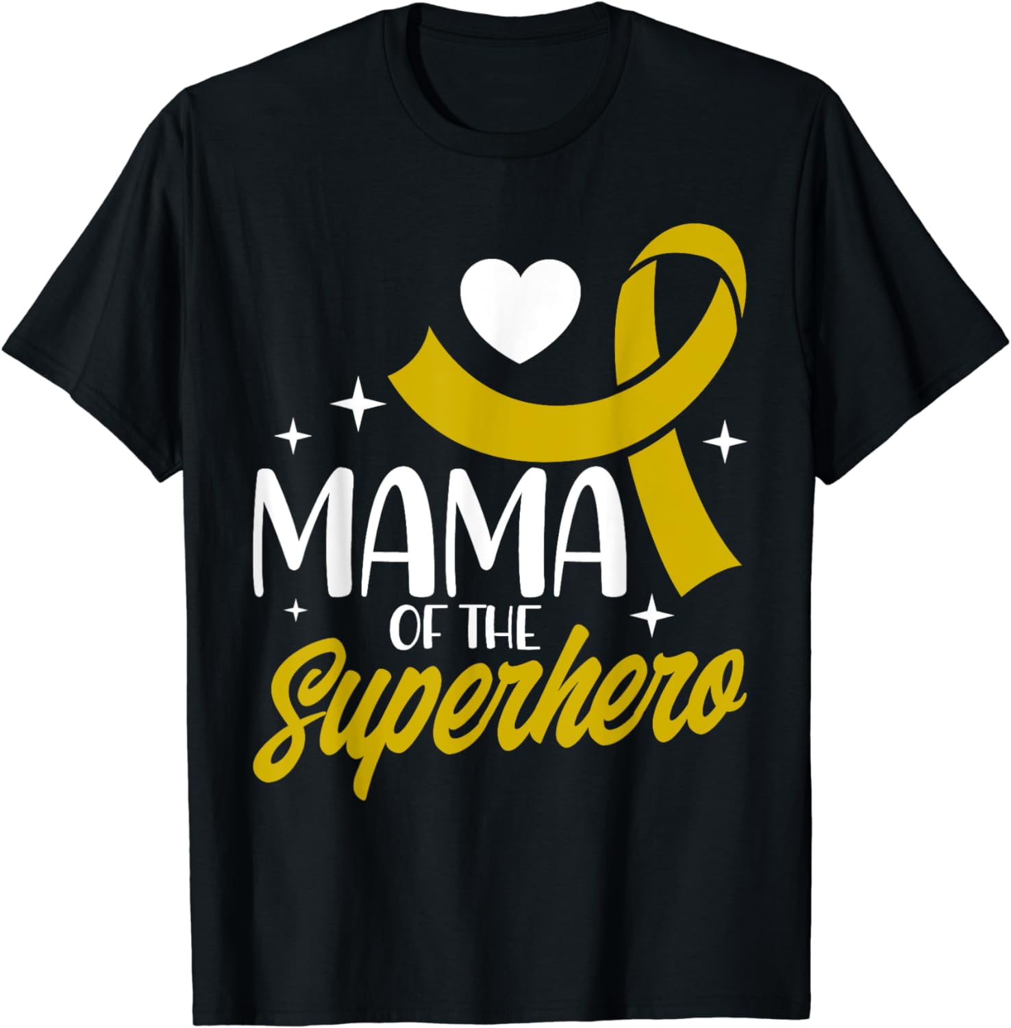 Childhood Cancer Mama Of A Superhero Ribbon T-Shirt - Walmart.com
