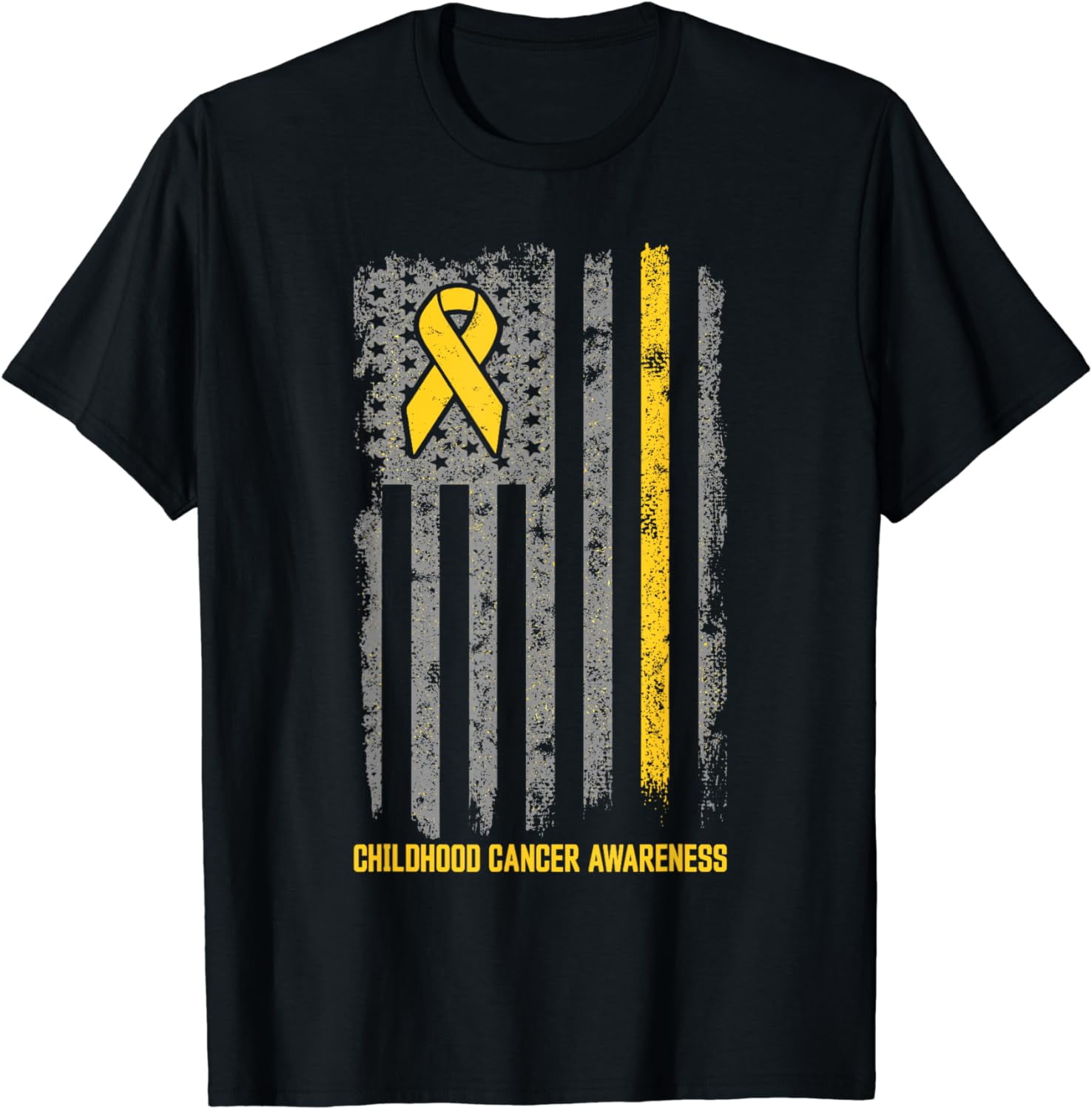 Childhood Cancer Shirt Flag Childhood Cancer Awareness T-Shirt ...