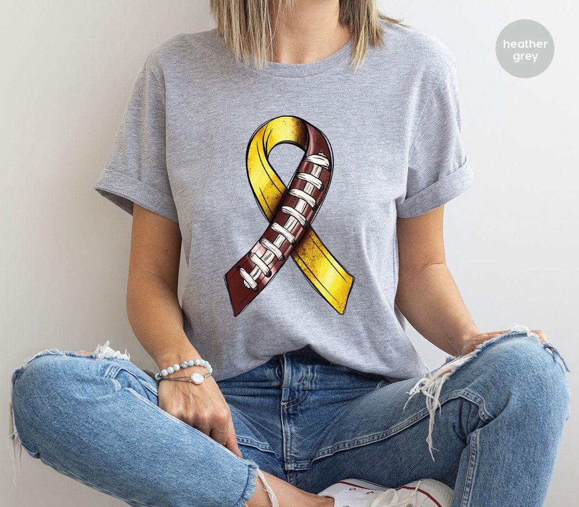Childhood Cancer Shirt, Gold Cancer Ribbon Kids Clothing, American ...