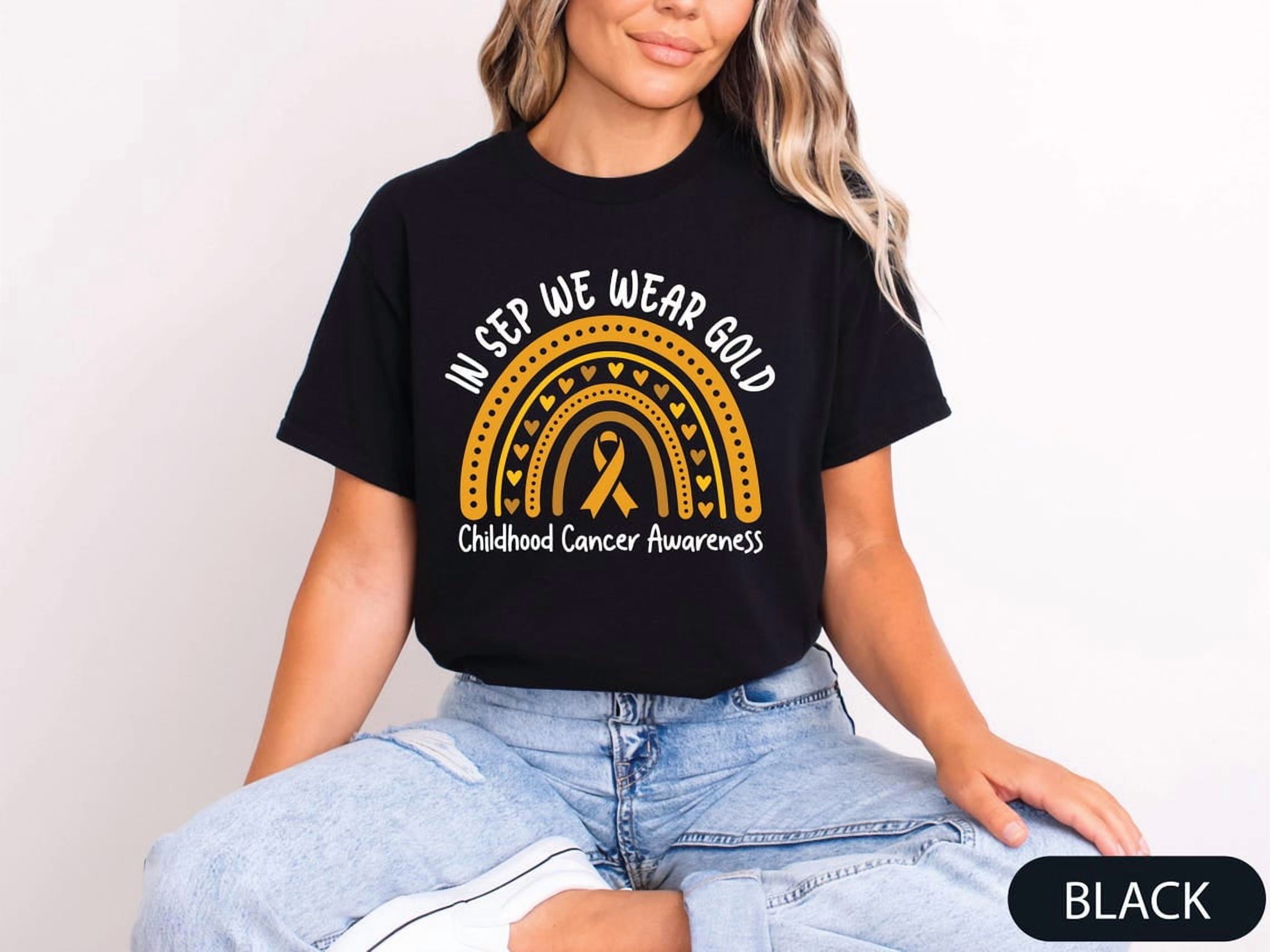 Childhood Cancer Sunflower Shirt, Gold Rainbow Childhood Cancer Tee ...