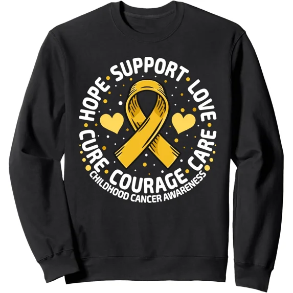 Childhood Cancer Support Family Awareness Ribbon Strong Inspirational ...