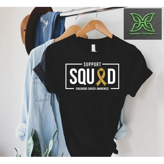 Childhood Cancer Support Squad Team T-Shirt, Childhood Cancer Awareness ...