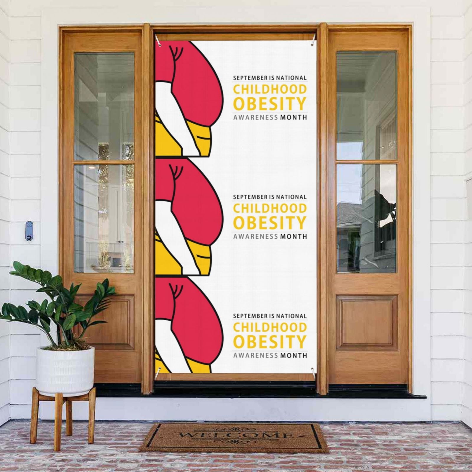 Childhood Obesity Awareness Yellow Ribbon Door Cover Decoration ...