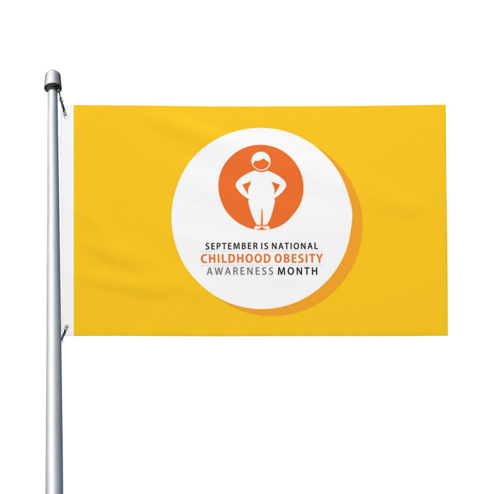 Childhood Obesity Awareness Yellow Ribbon Garden Flags 3x5 Ft ...