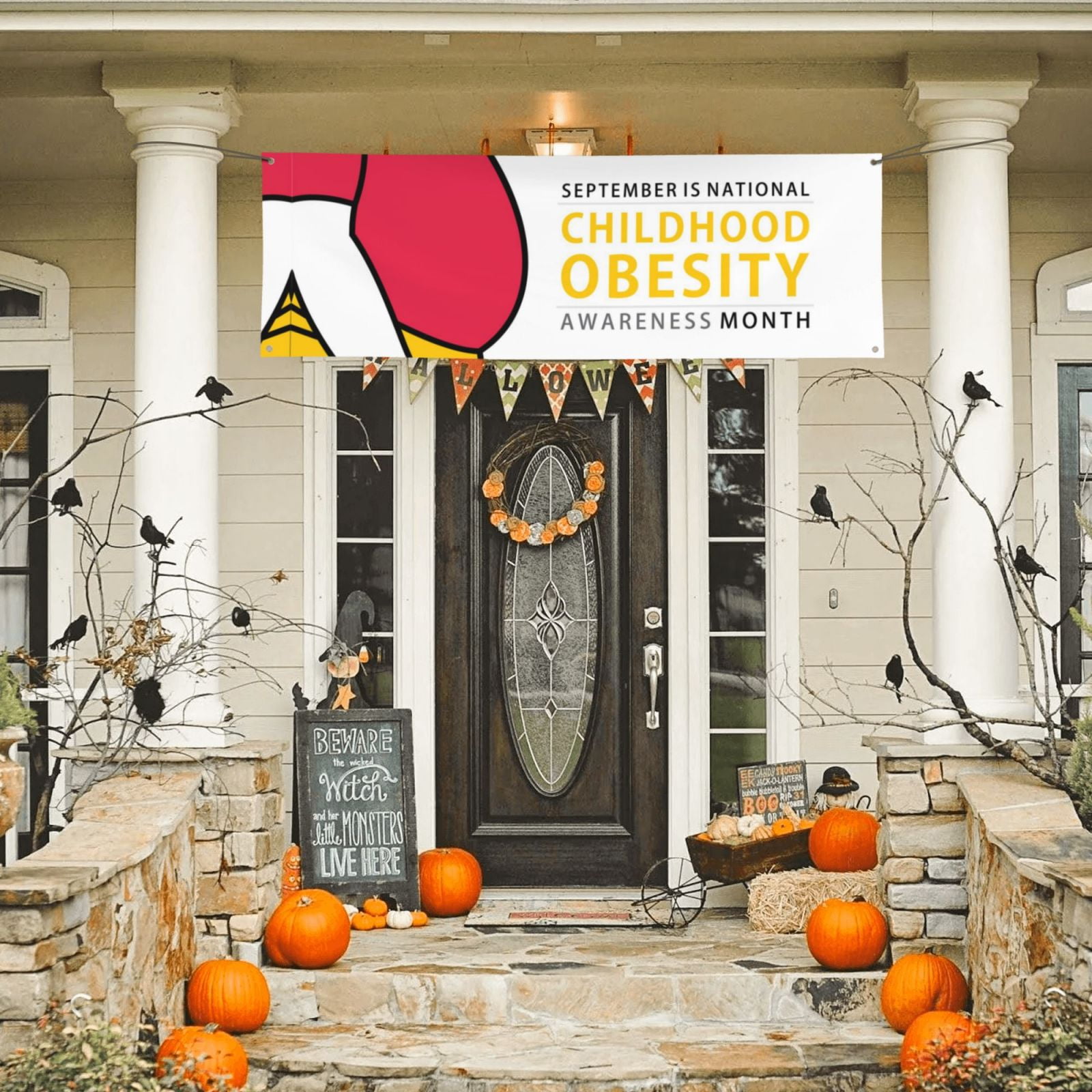 Childhood Obesity Awareness Yellow Ribbon Large Banner Party ...