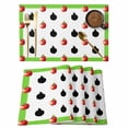 Childhood Red Fruit Cotton Linen Placemats Set of 12, Green Cartoon ...