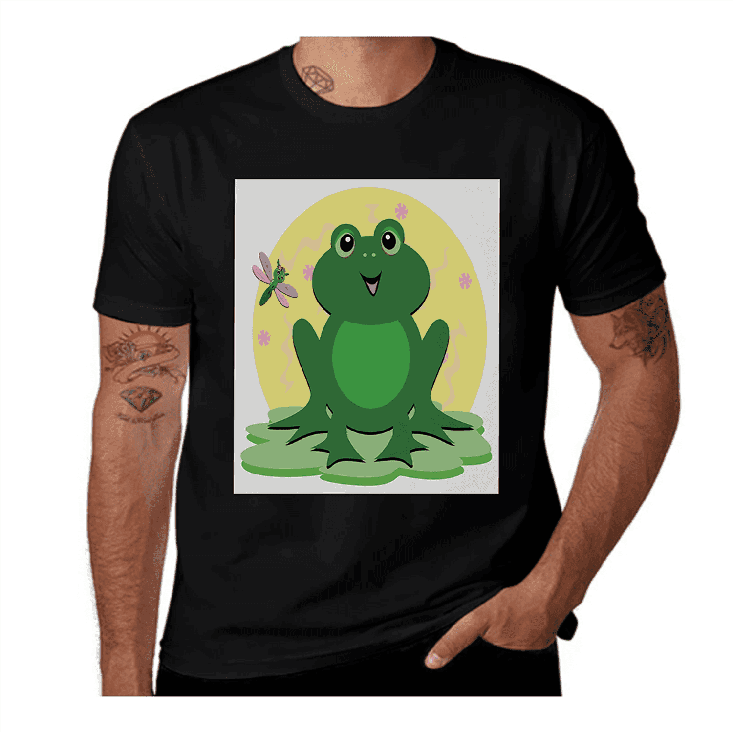 Childish Concept Pond Animal-Frogs-Green-Pastel Yellow-Pink-Shamrock ...