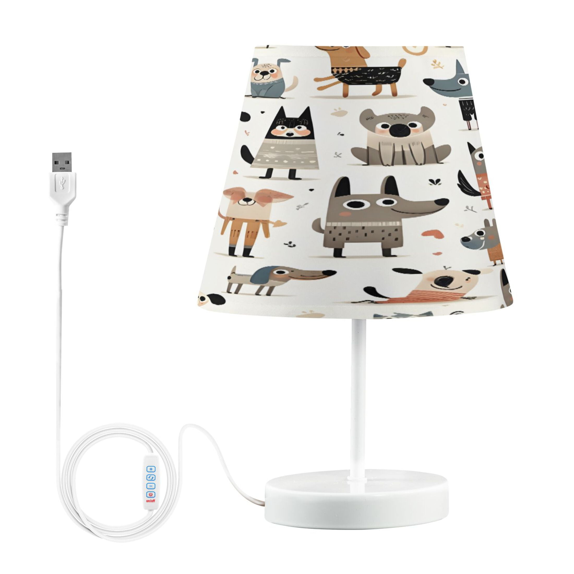 Childish Funny Dogs Desk Lamp LED Table Nightstand Lamps with 3 Color ...