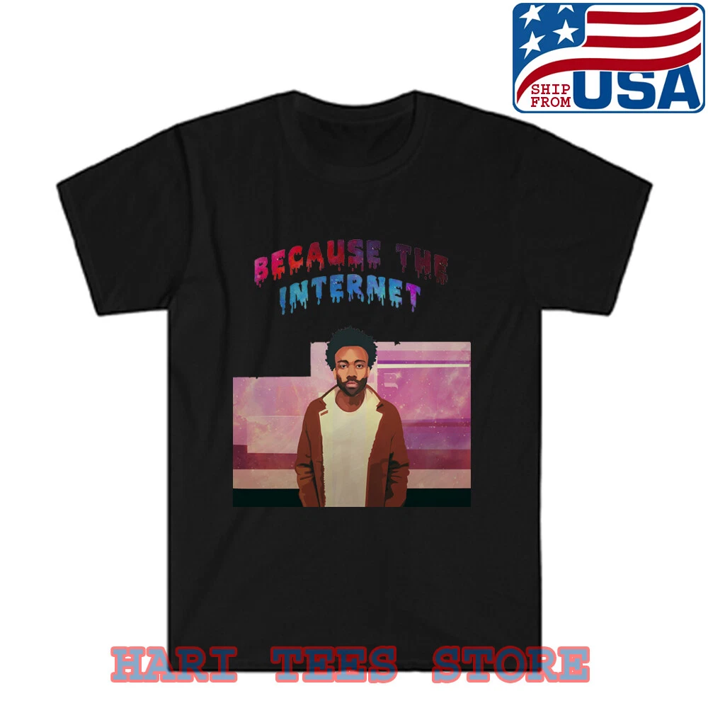 Childish Gambino Because The Internet Cartoon Men's Black T-shirt Size ...